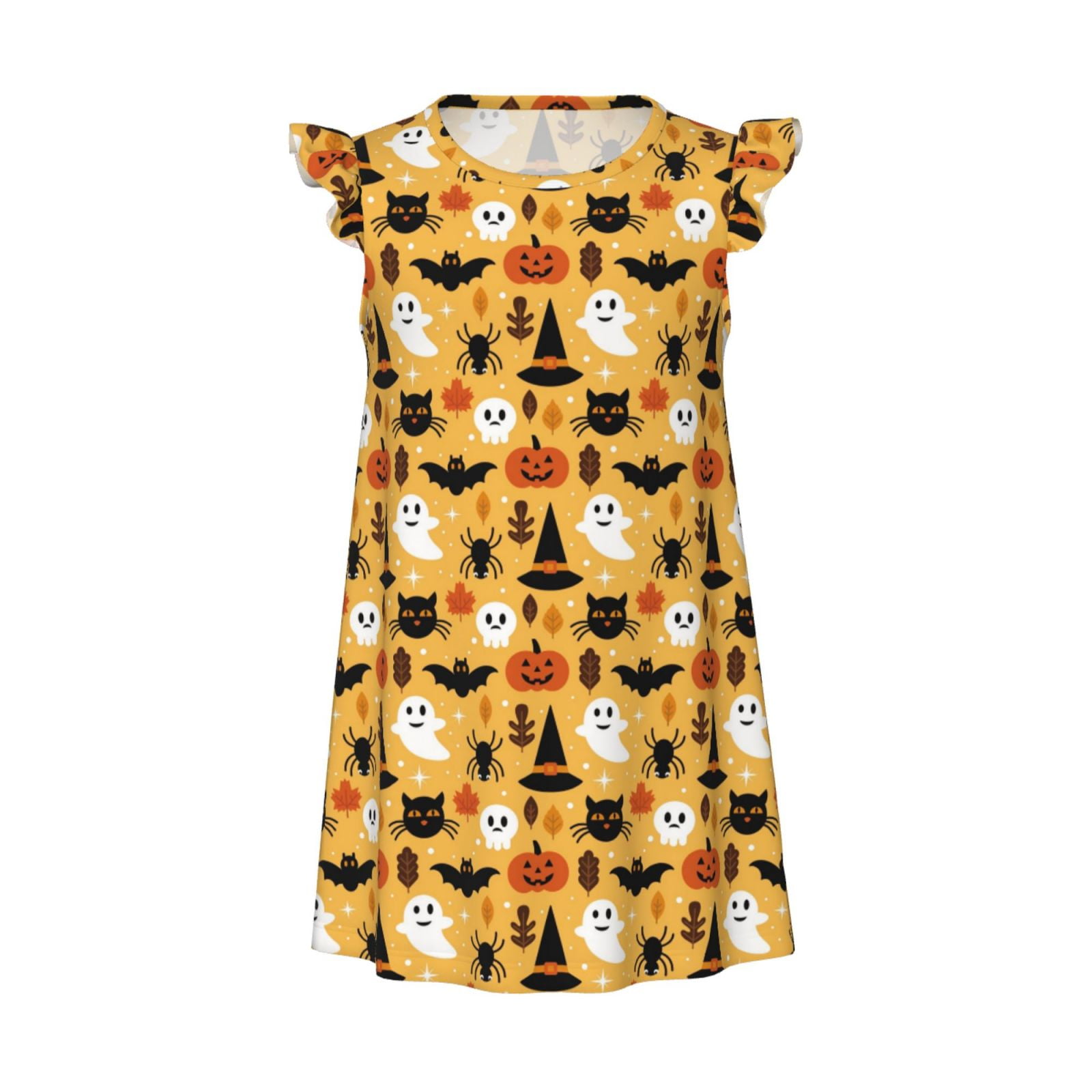 JUNZAN Halloween Ghost Pumpkin Print Girls Nightgown Pajamas - Soft ...