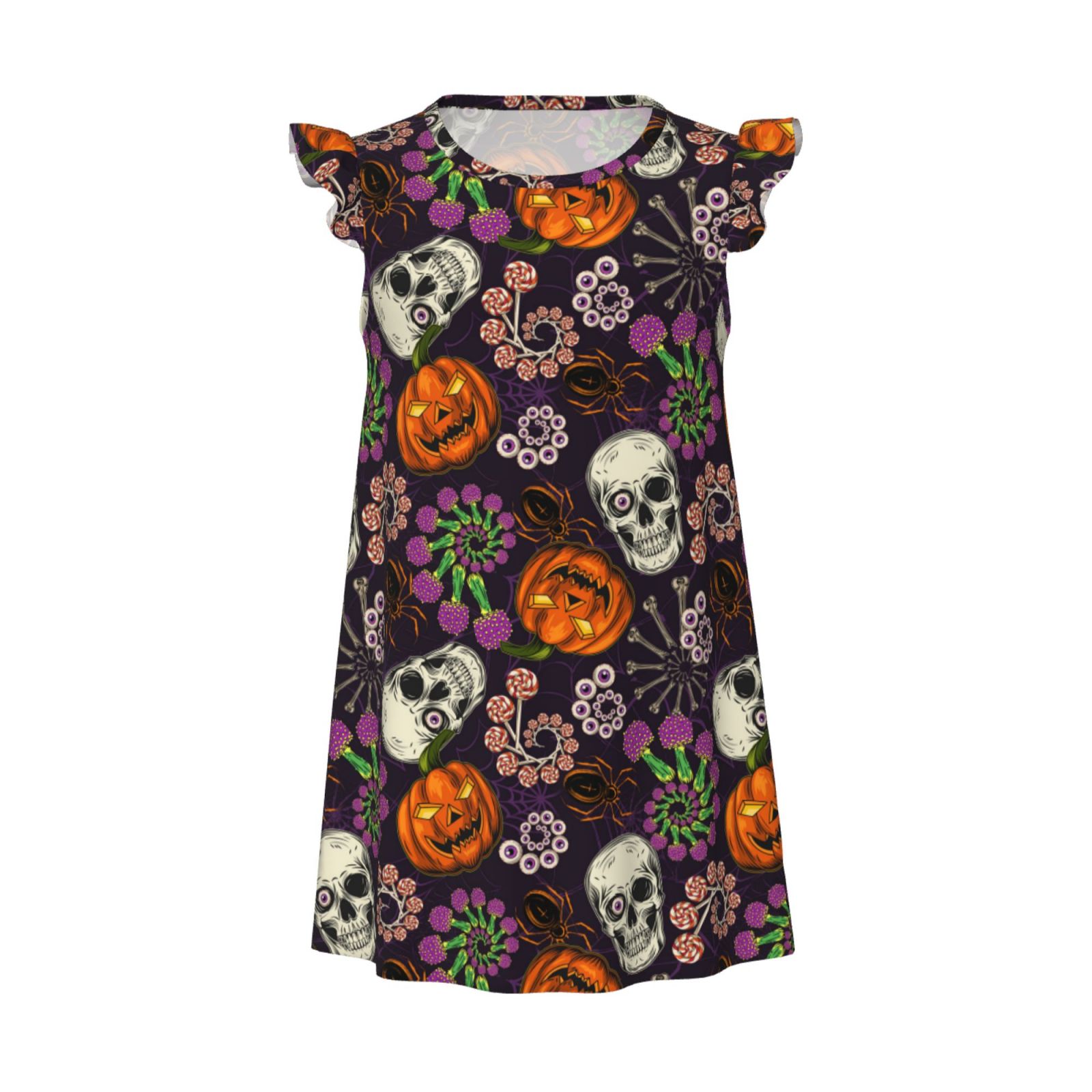 JUNZAN Halloween With Skull Print Girls Nightgown Pajamas - Soft ...