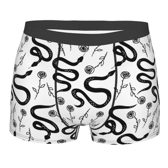 JUNZAN Hand Drawn Snake Mens Underwear Boxer Briefs for Men’s - Large ...