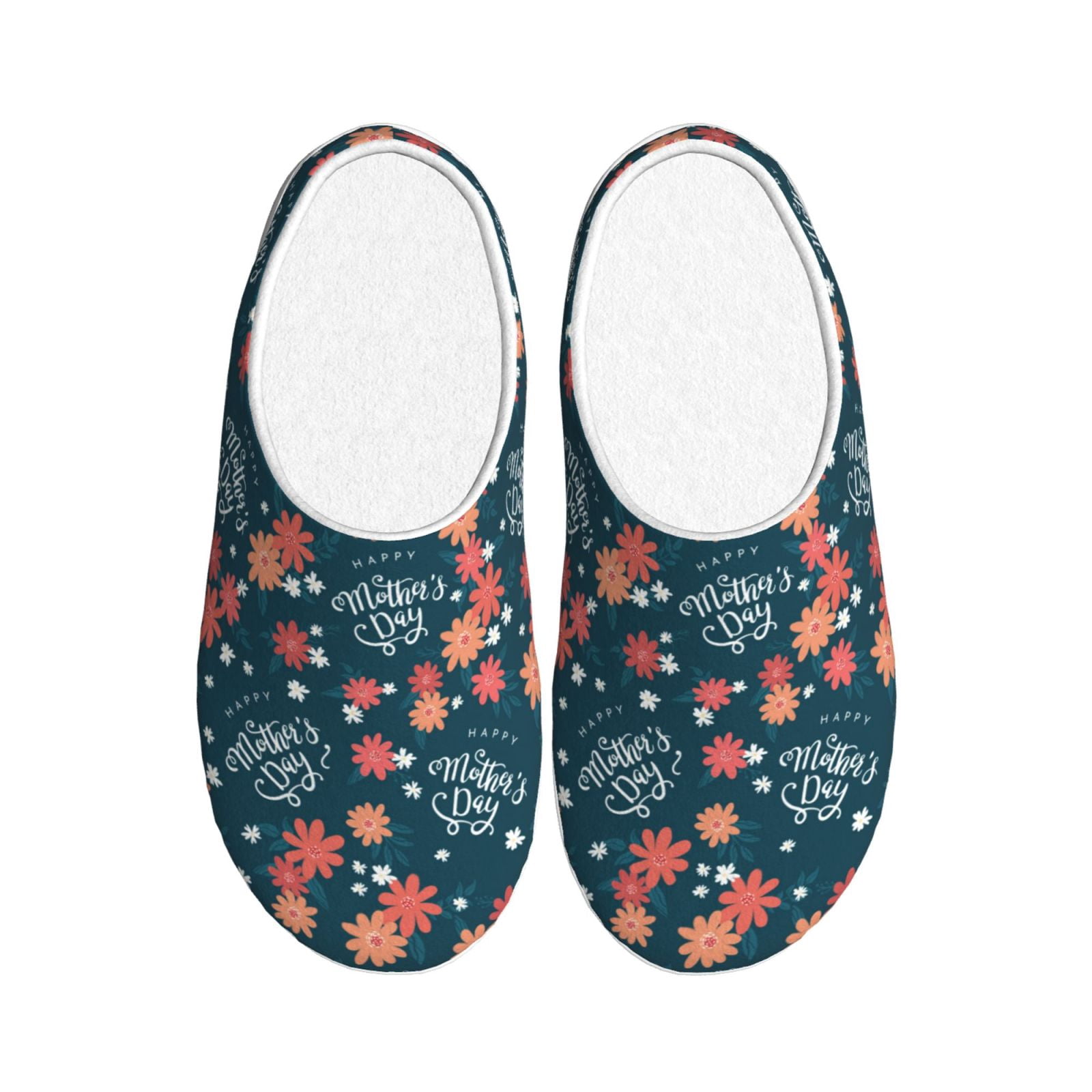 JUNZAN Happy Mother's Day Print Cozy Slippers for Men& Women,Fuzzy Slip ...