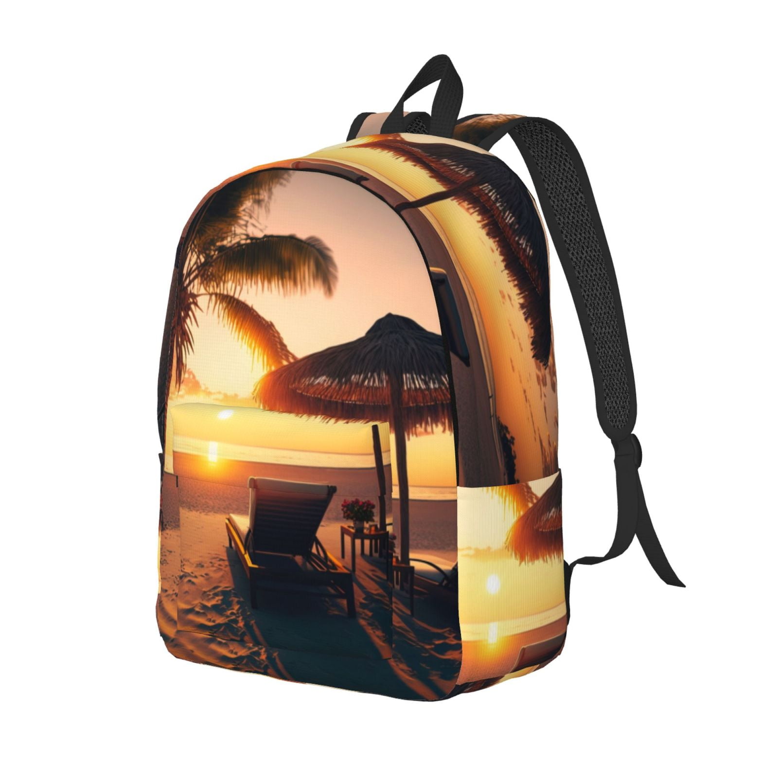 JUNZAN Hawaiian Sunset Beach Pattern Travel Laptop Backpack for Men ...