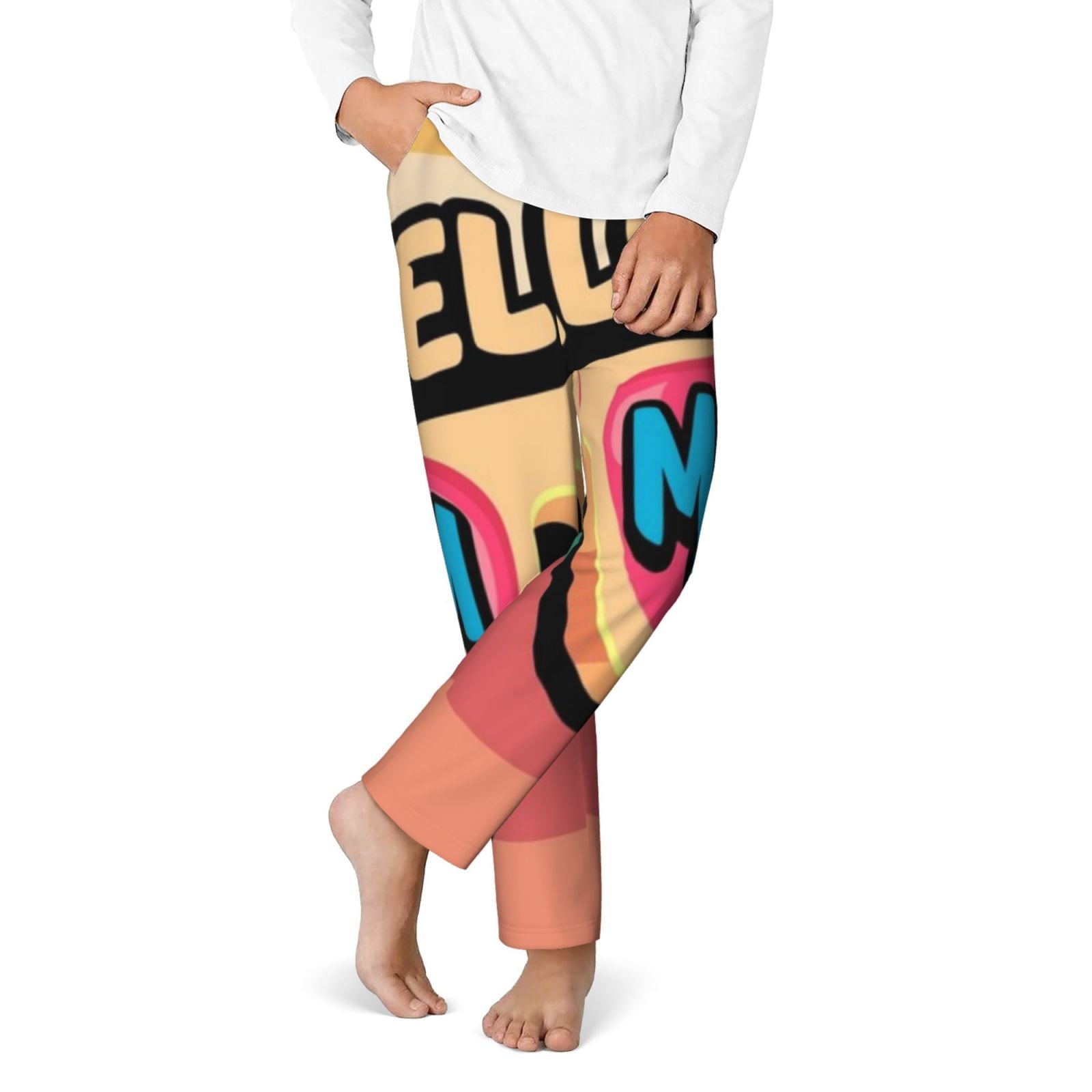 JUNZAN Hello Summer Pattern Pajama Pants for Boys Girls,Sleep Pants Teens Pajama Bottoms Lounge ...