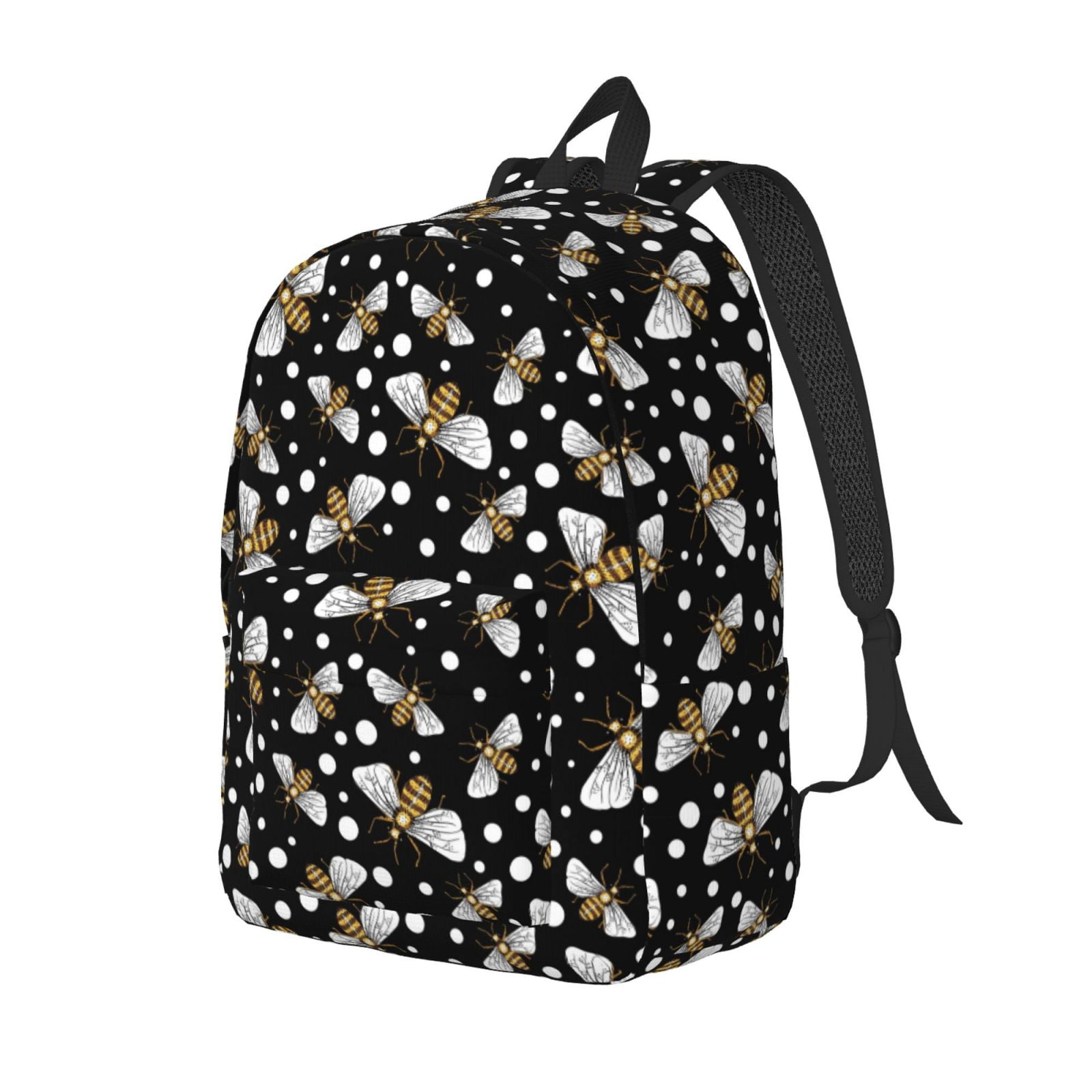 JUNZAN Honey Bees at Night Pattern Travel Laptop Backpack for Men Women ...