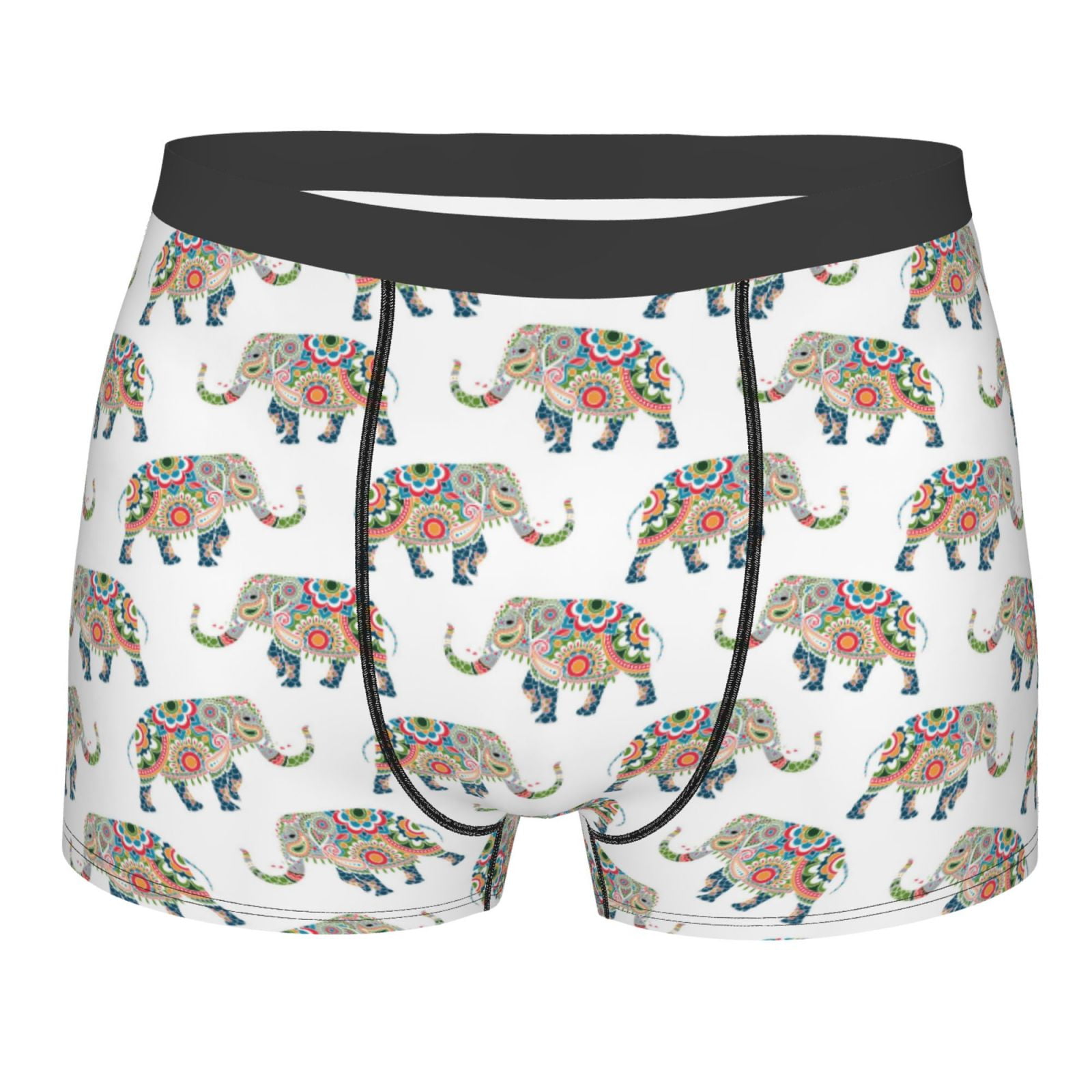 JUNZAN Indian Elephant Mens Underwear Boxer Briefs for Men’s - Medium ...