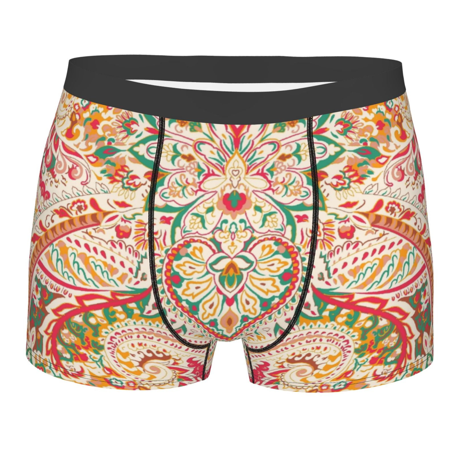 JUNZAN Indian Paisley 1 Mens Underwear Boxer Briefs for Men’s - Large ...