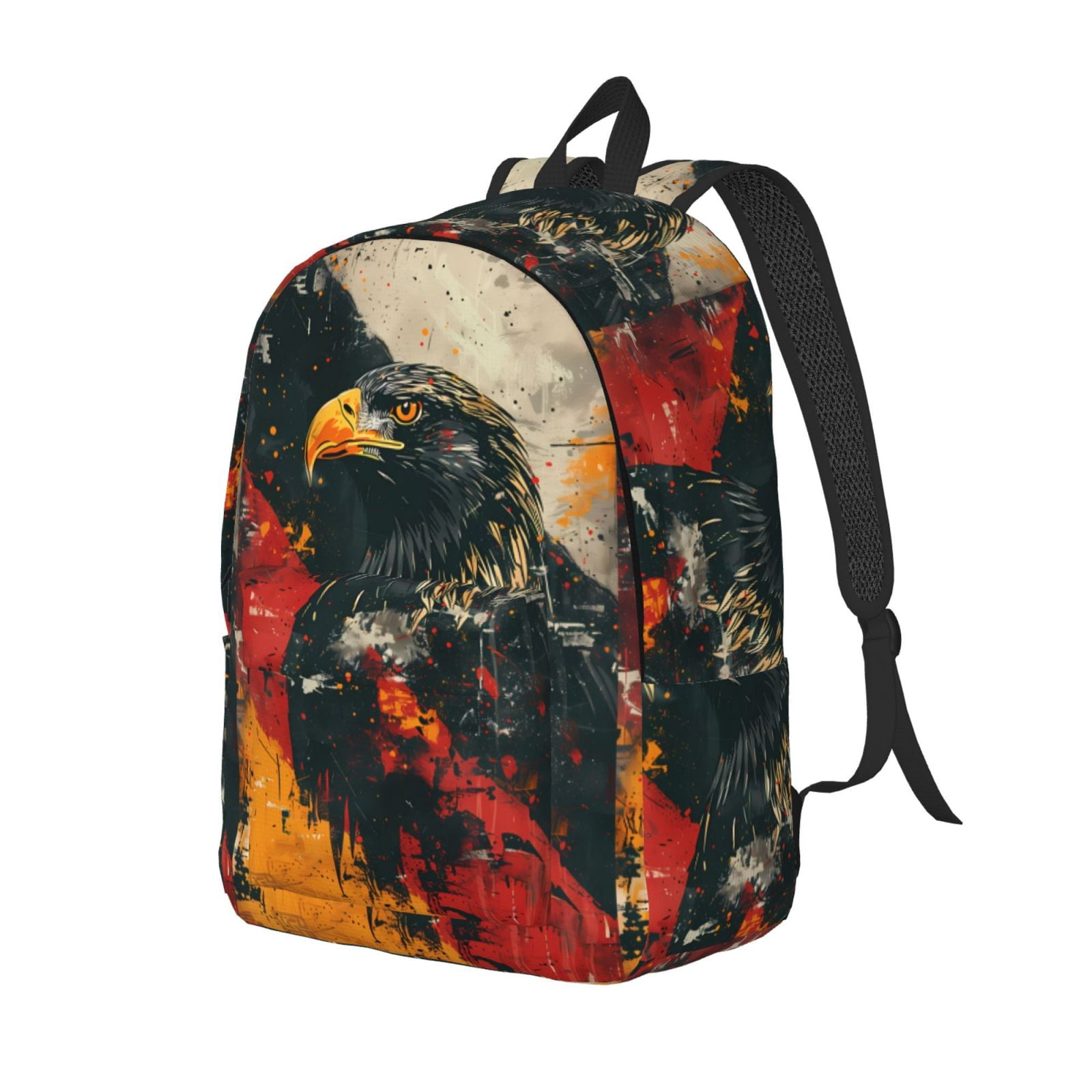 JUNZAN Ink Style Bald Eagle Pattern Travel Laptop Backpack for Men ...