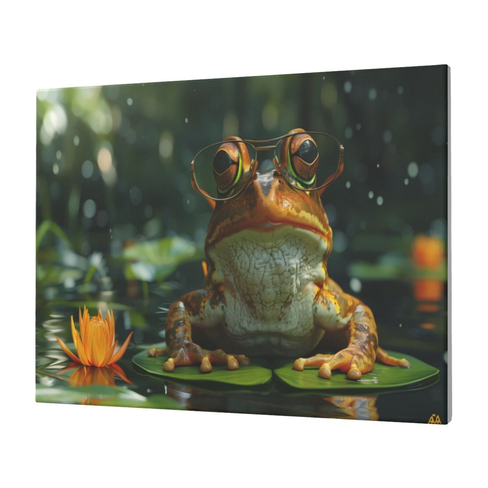 JUNZAN Intellectual Frog Pond Pattern Canvas Wall Art Prints,Wall Art ...