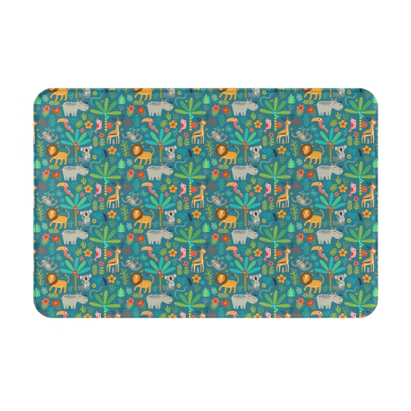 JUNZAN Jungle Animals Custom Funny Welcome Doormat Personalized Door ...