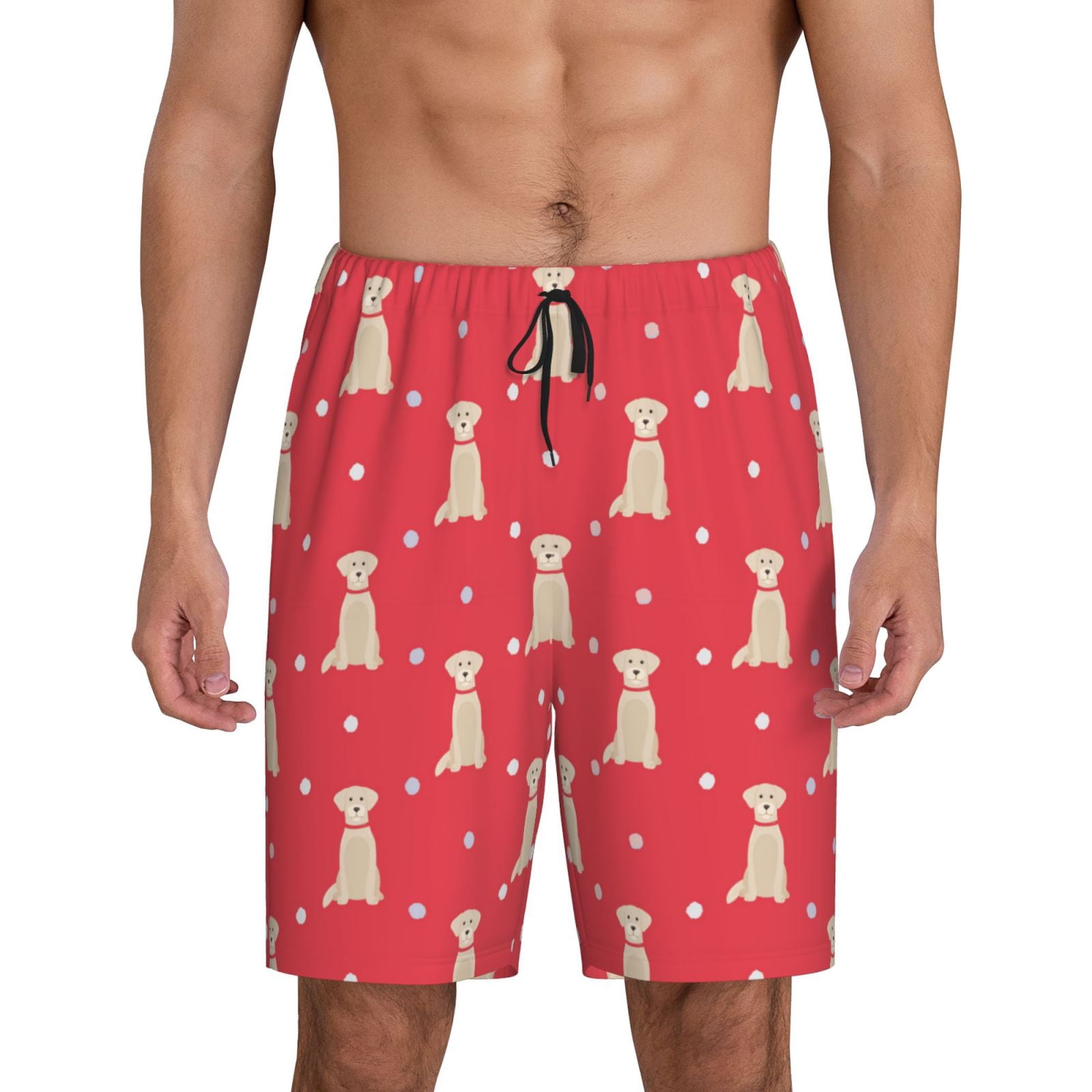 JUNZAN Labrador Retriever Dog Pattern Sleep Pajama Shorts for Men,Men's ...