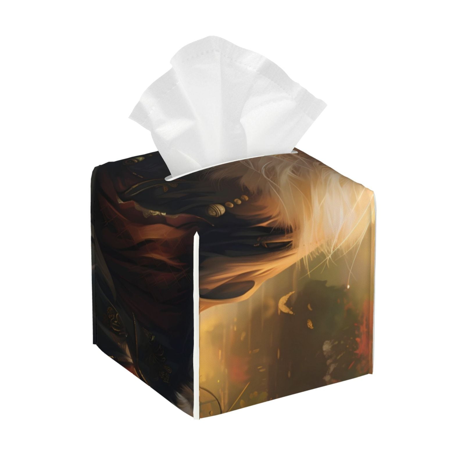 JUNZAN Lakeside Flower Field Cat for Tissue Box Cover Holder, Square ...