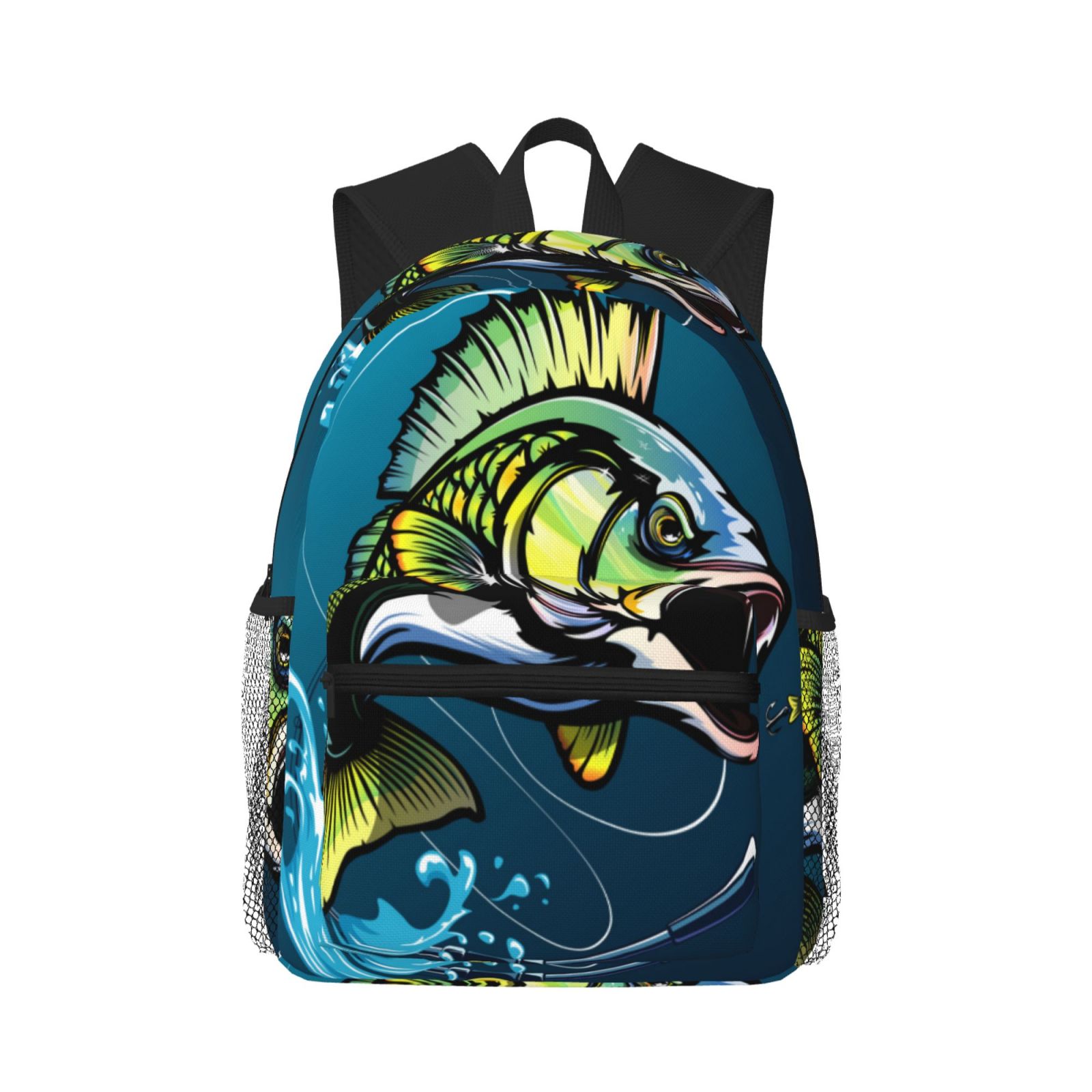 JUNZAN Largemouth Bass Fish for Laptop Backpack for Women Men,Casual ...