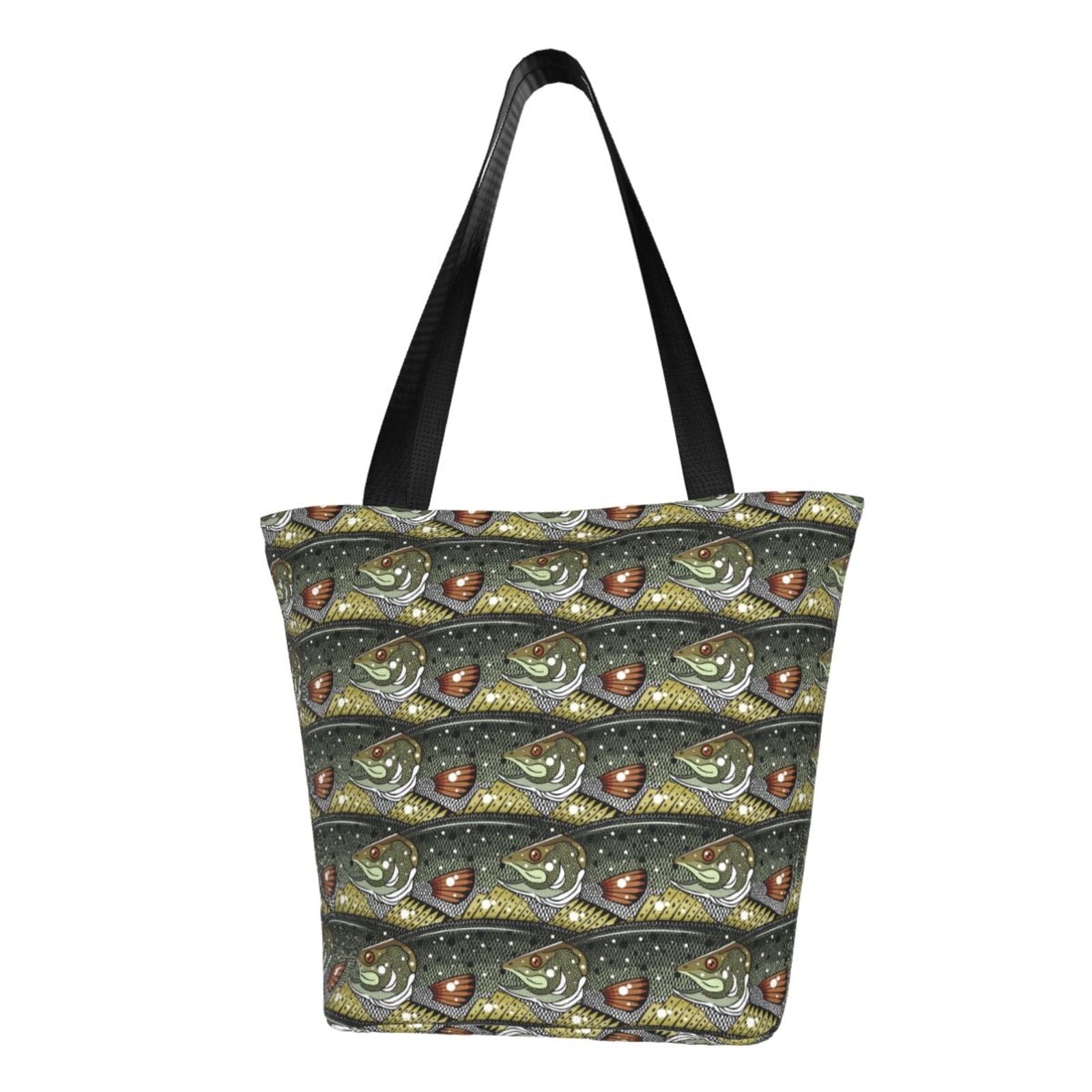 JUNZAN Largemouth Bass Fish for Shoulder Bag for Women,Tote Bag With ...