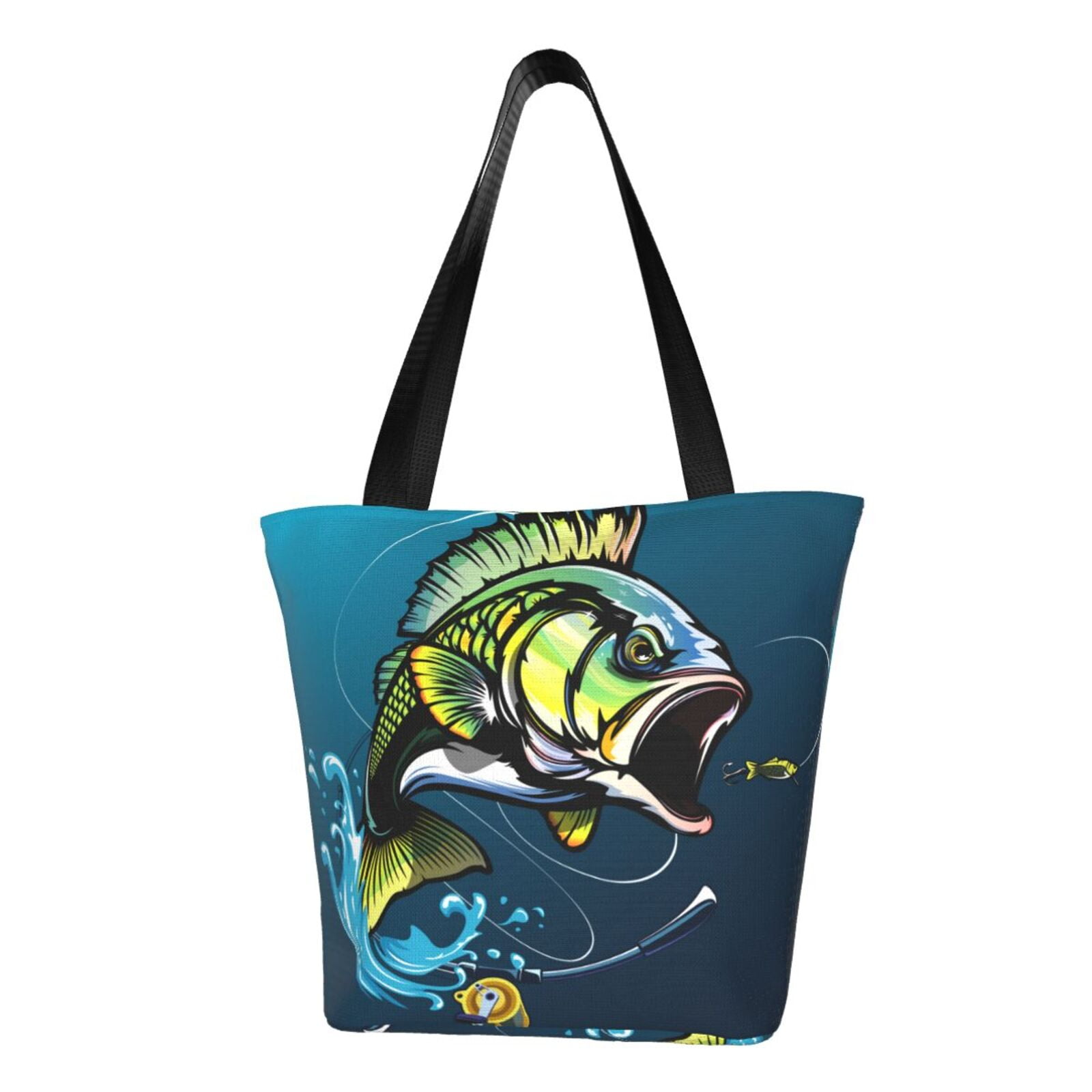 JUNZAN Largemouth Bass Fish for Shoulder Bag for Women,Tote Bag With ...