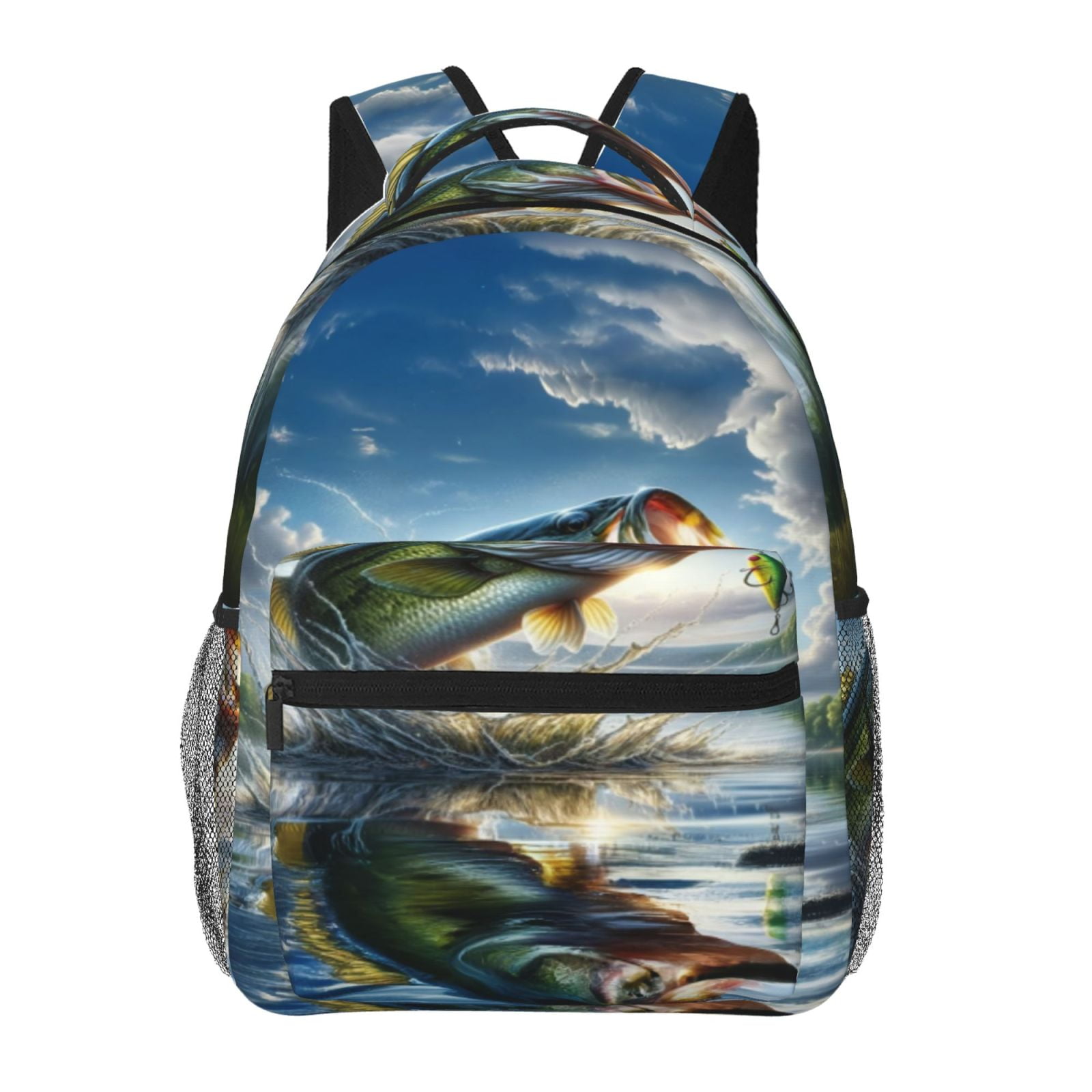 JUNZAN Largemouth Bass Jumping Out of The Water Pattern Casual Laptop ...