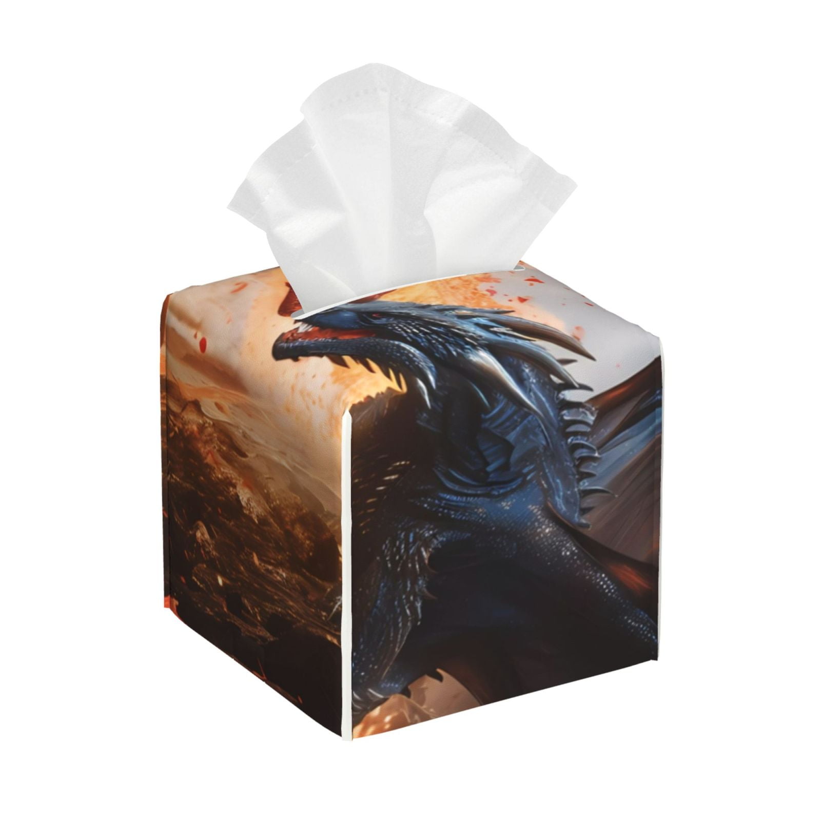 JUNZAN Lava Dragon for Tissue Box Cover Holder, Square Facial Tissue ...