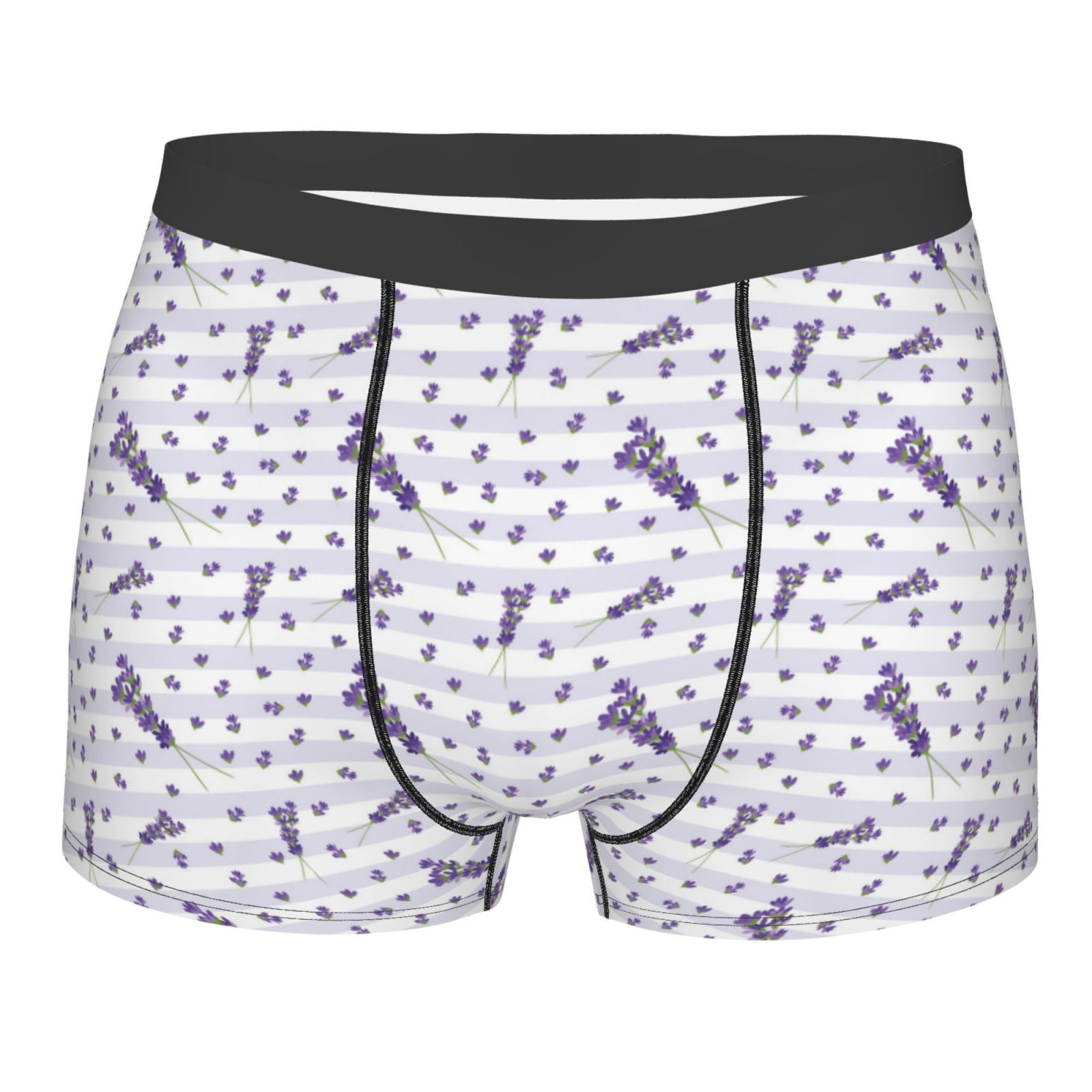 JUNZAN Lavender Flowers Mens Underwear Boxer Briefs for Men’s - Large ...