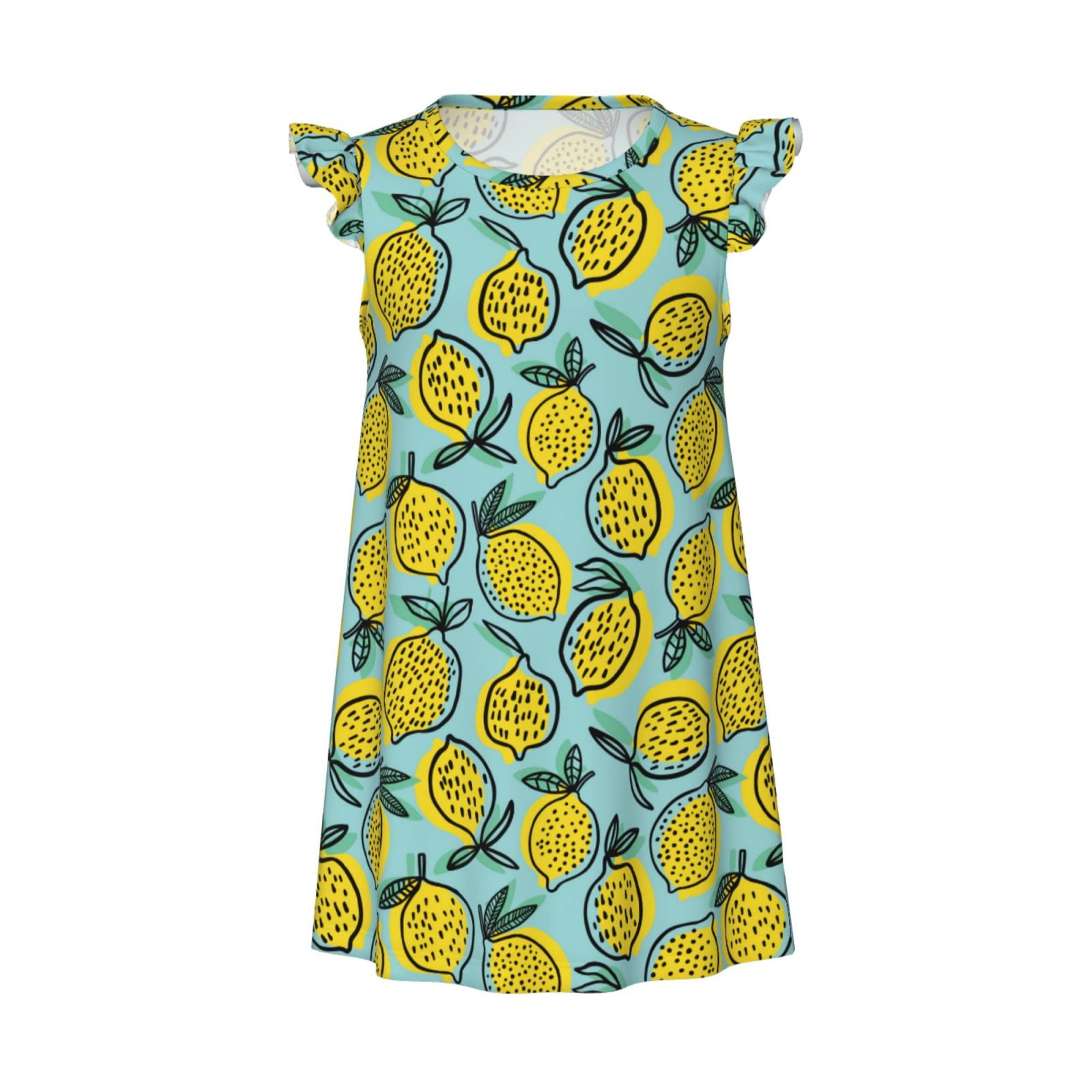 JUNZAN Lemon Print Girls Nightgown Pajamas - Soft Toddler Sleepwear ...