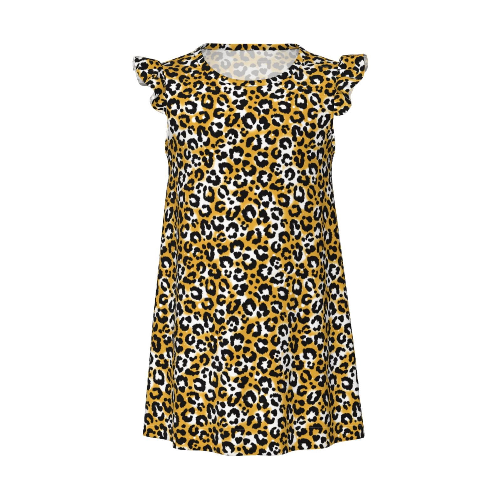 JUNZAN Leopard Print Girls Nightgown Pajamas - Soft Toddler Sleepwear ...
