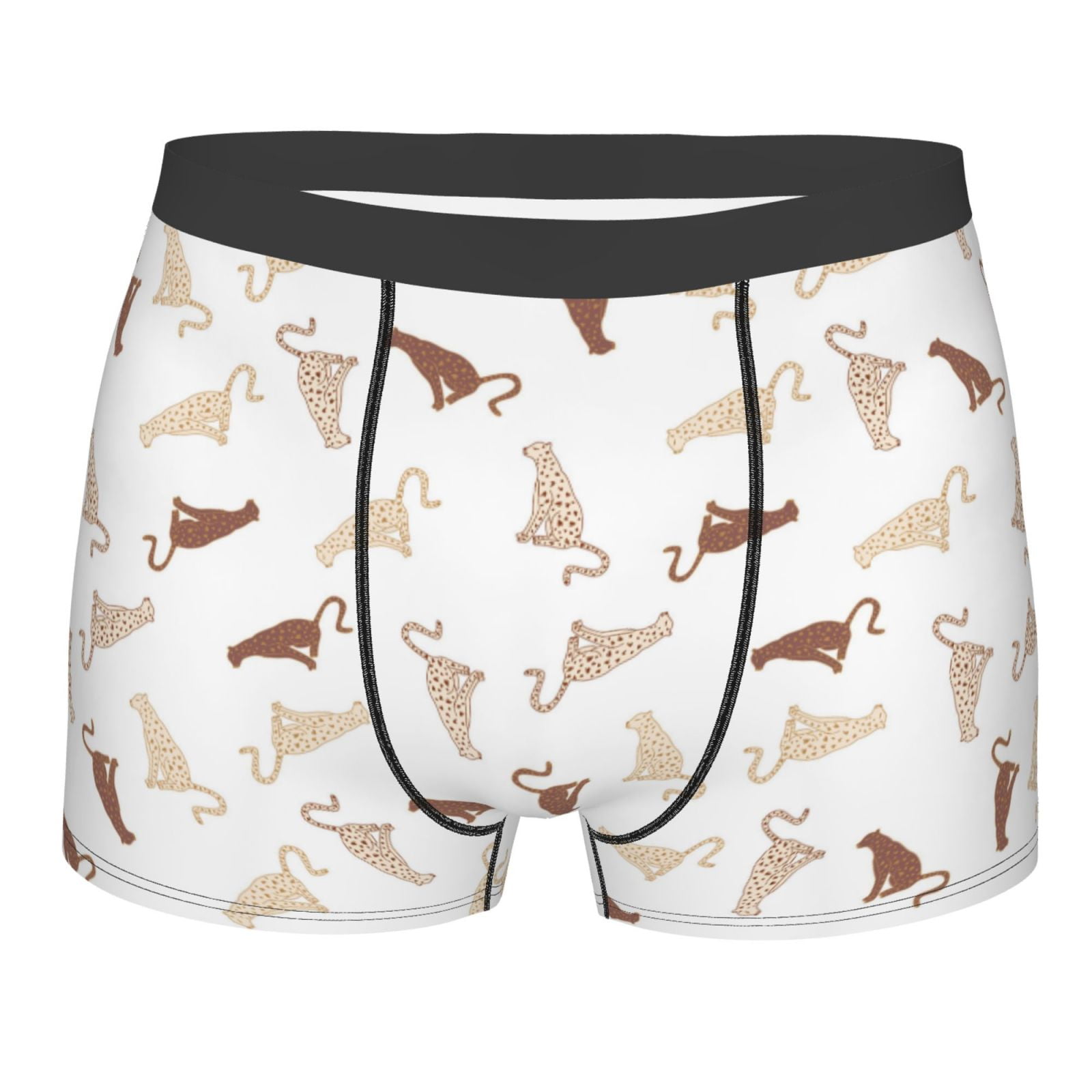 JUNZAN Leopard Print Mens Underwear Boxer Briefs for Men’s - Large ...