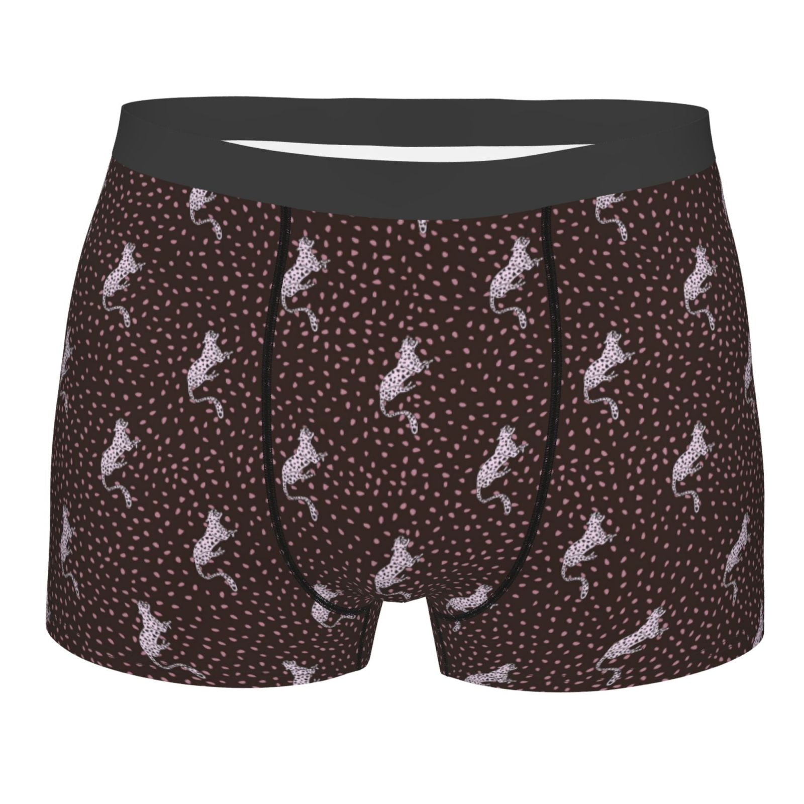 JUNZAN Leopard Print Mens Underwear Boxer Briefs for Men’s - Medium ...