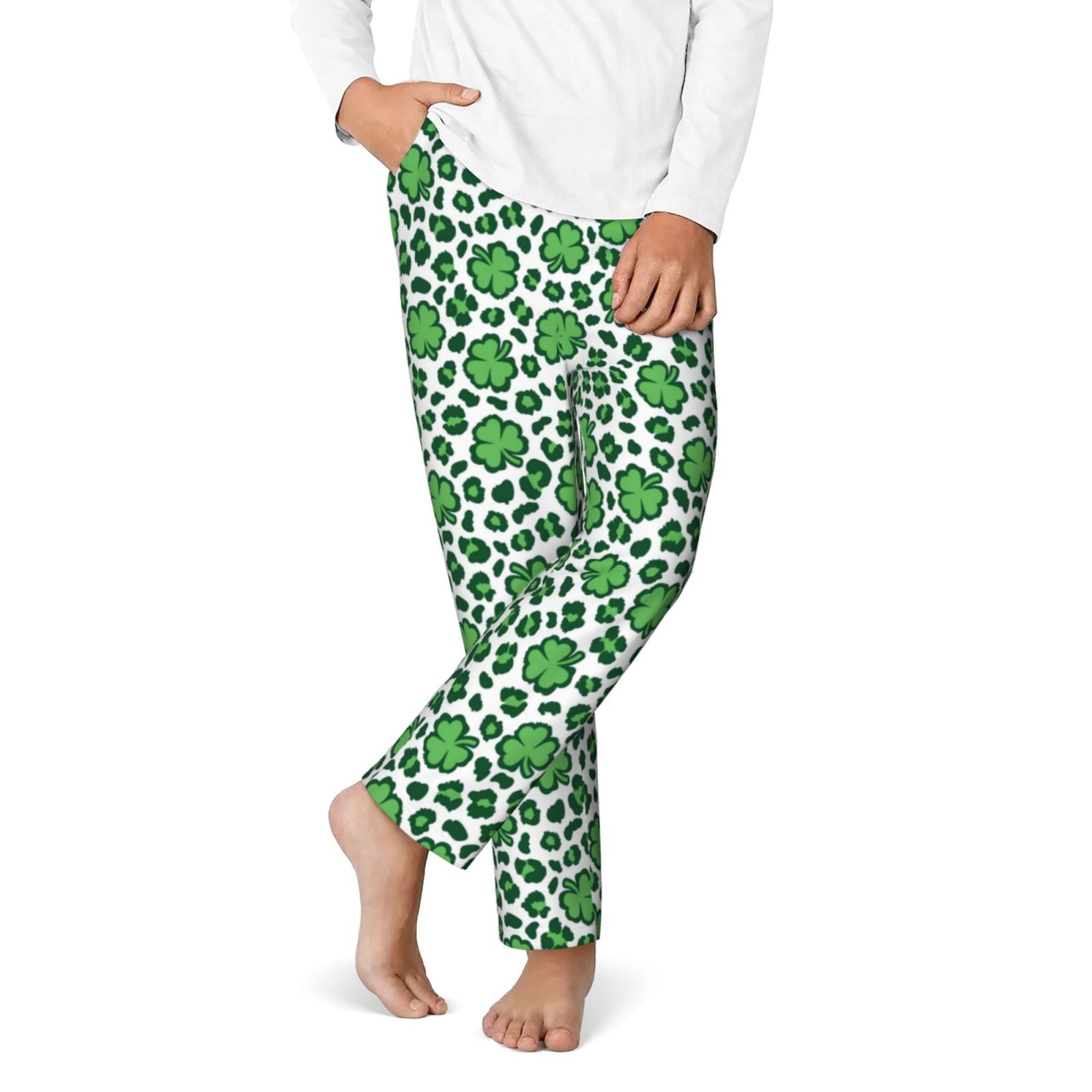 JUNZAN Leopard print St. Patrick's Day Pattern Pajama Pants for Boys ...