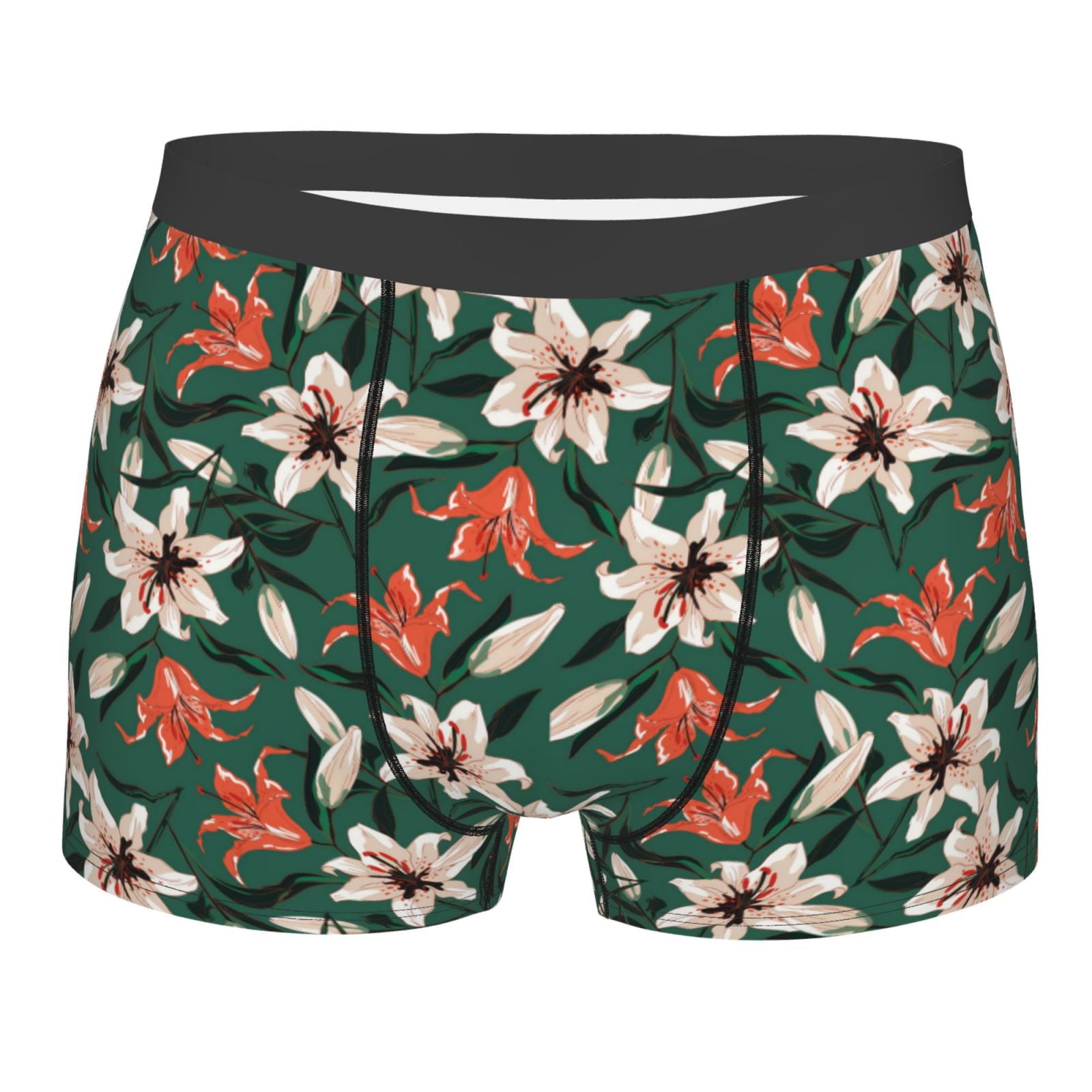 JUNZAN Lilies Flowers Mens Underwear Boxer Briefs for Men’s - Medium ...