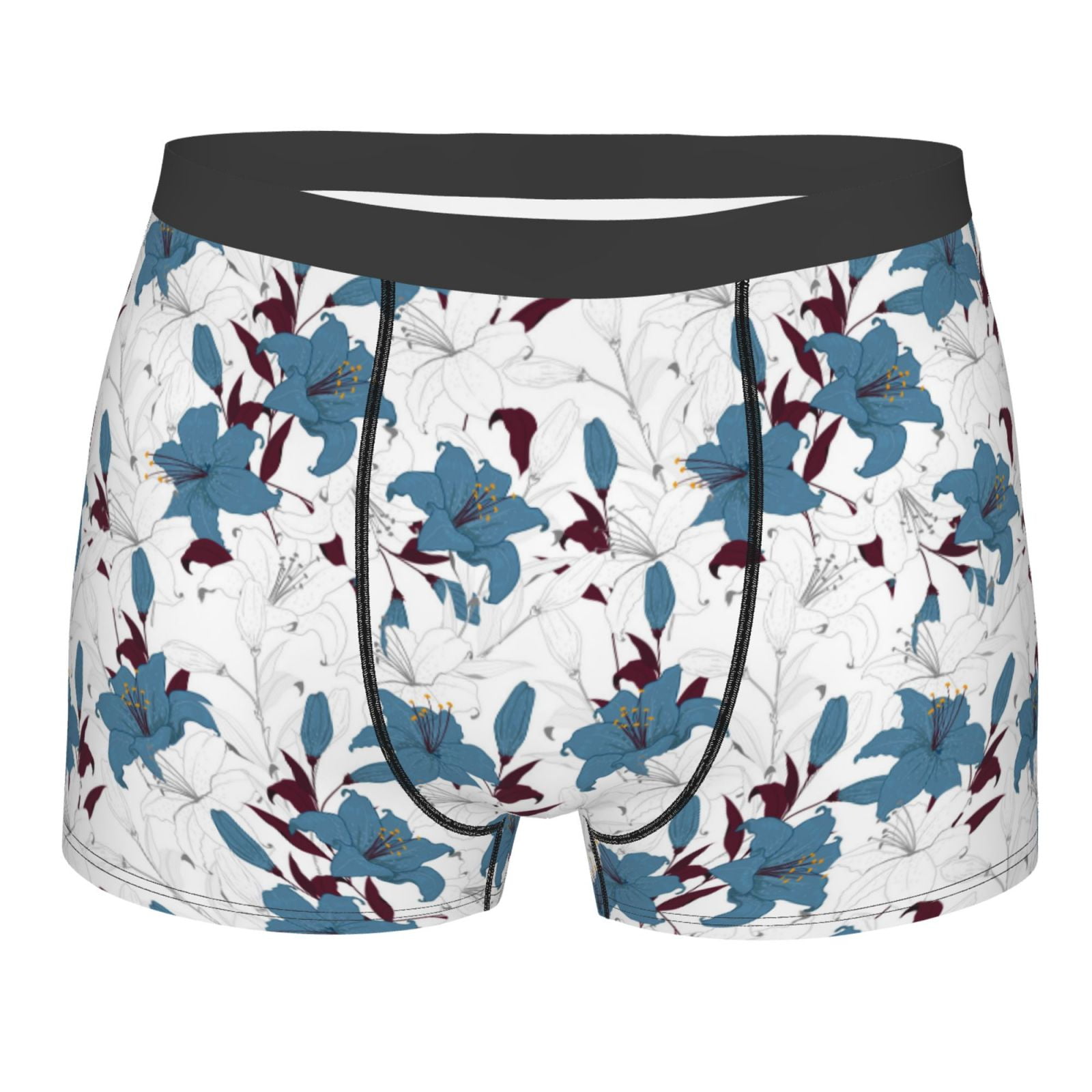 JUNZAN Lilies Flowers Mens Underwear Boxer Briefs for Men’s - Medium ...