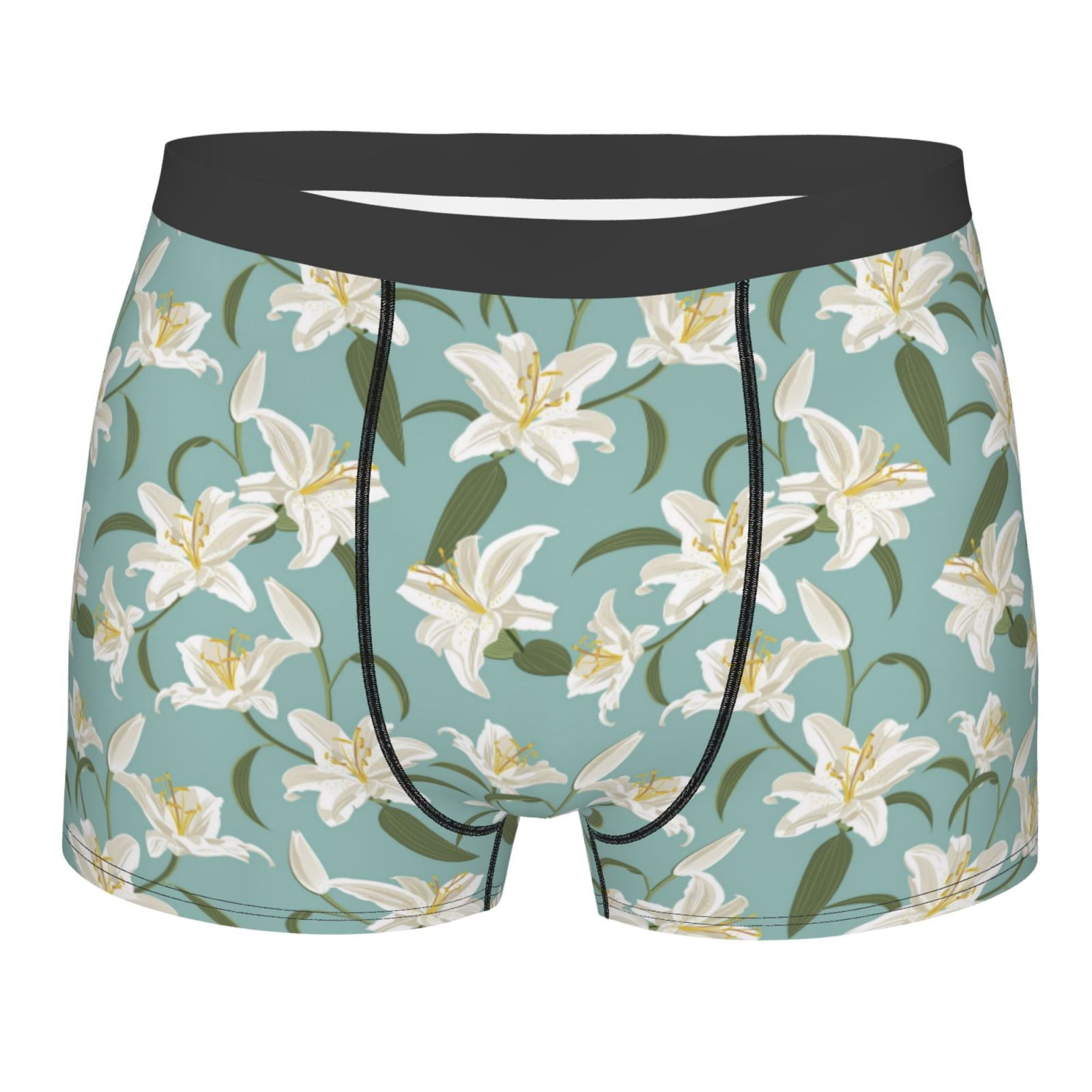 JUNZAN Lilies Flowers Mens Underwear Boxer Briefs for Men’s - Medium ...