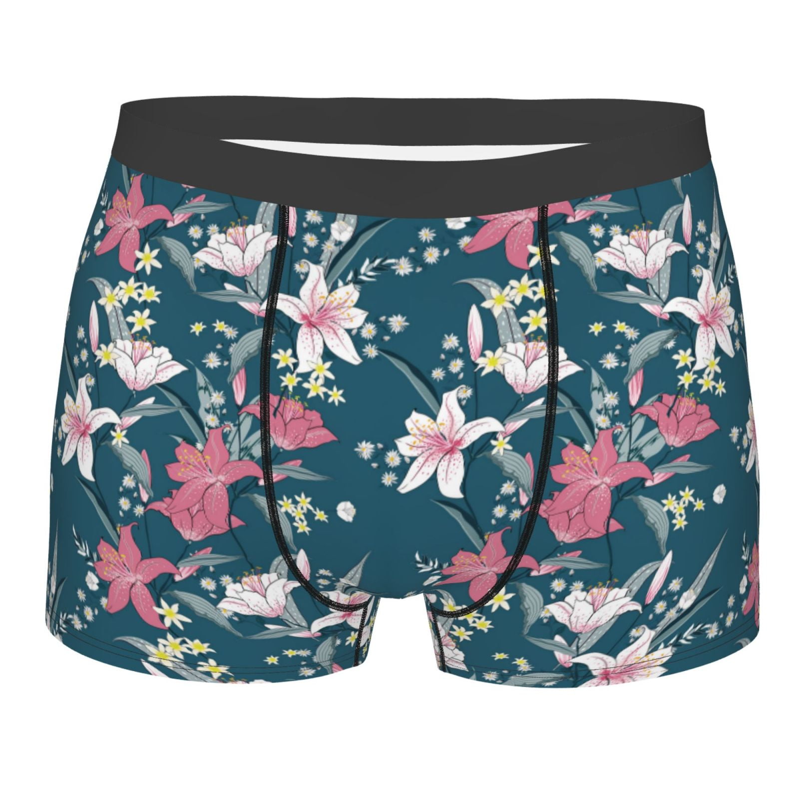 JUNZAN Lilies Flowers Mens Underwear Boxer Briefs for Men’s - Medium ...