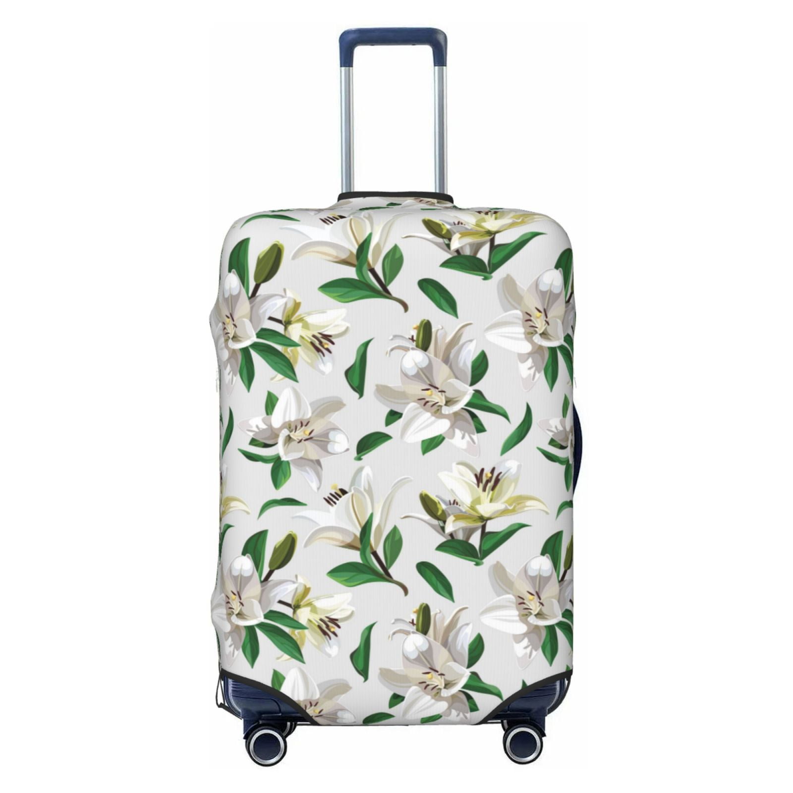 JUNZAN Lilies Flowers Print Washable Luggage Cover - Fashion Suitcase ...