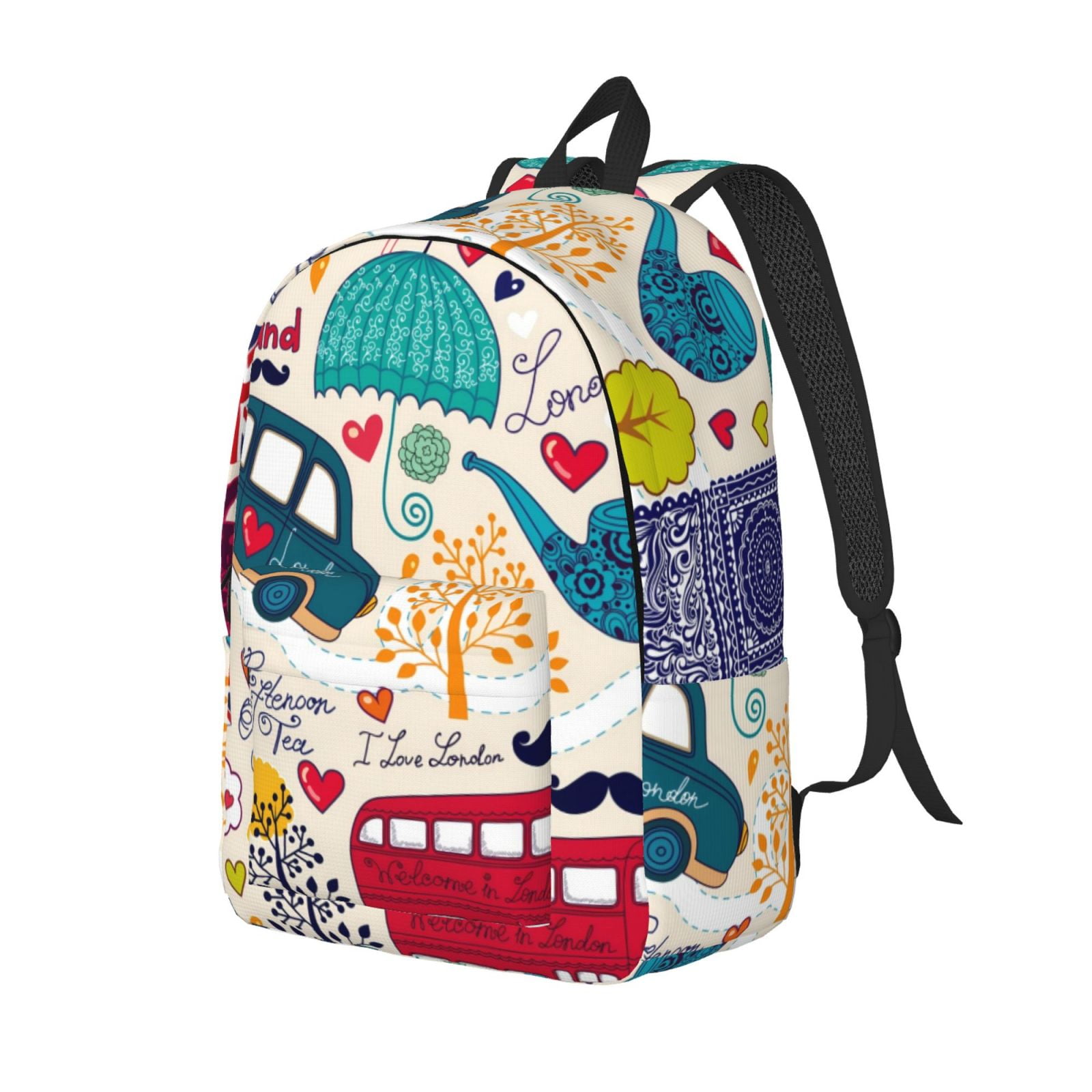 JUNZAN London Symbols Pattern Travel Laptop Backpack for Men Women ...
