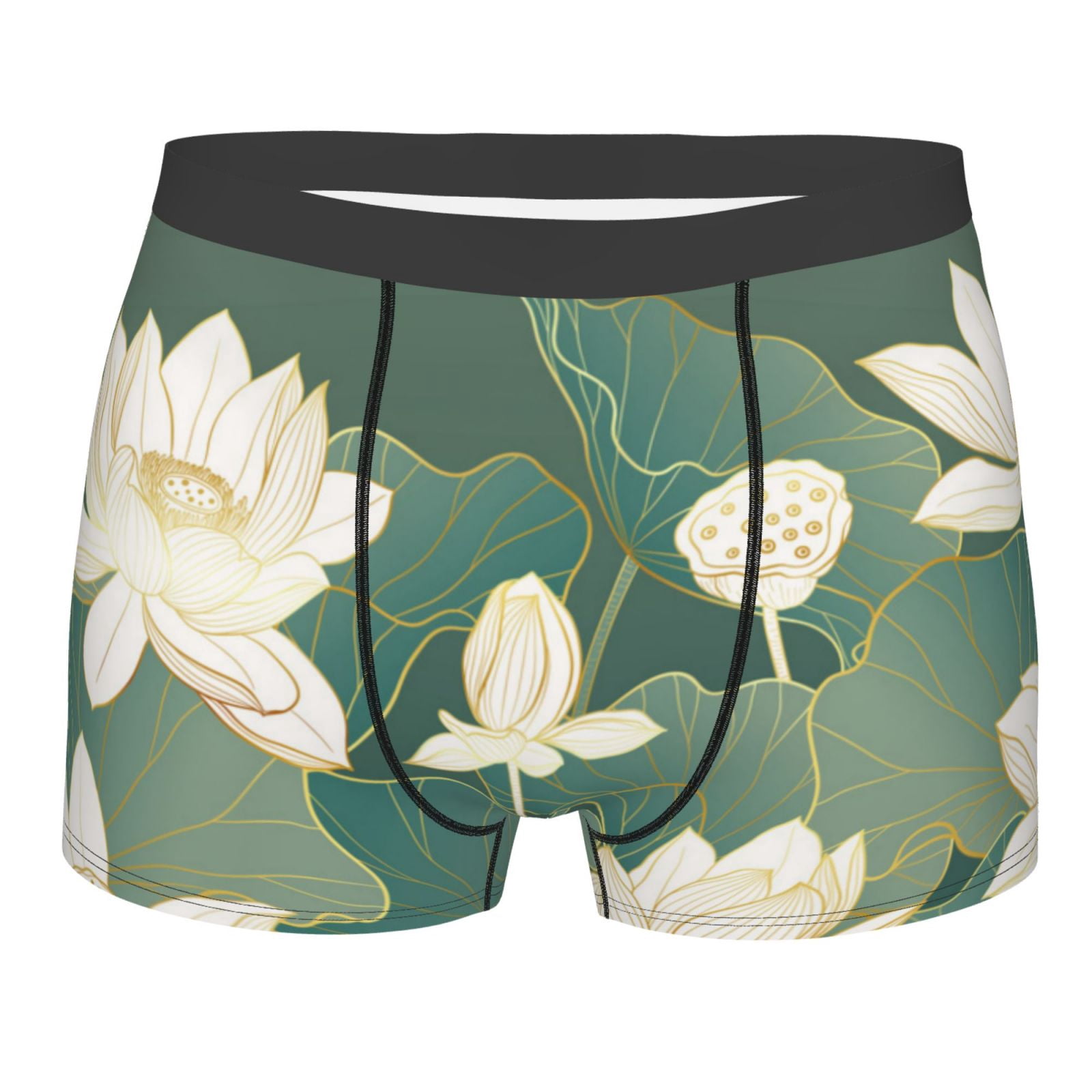 JUNZAN Lotus Golden Line Mens Underwear Boxer Briefs for Men’s-Large ...