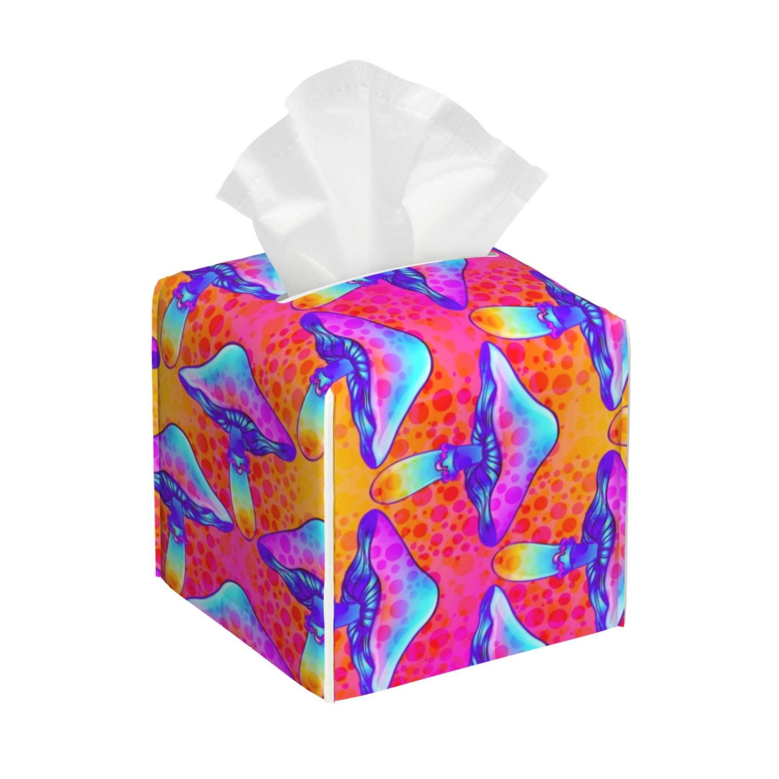 JUNZAN Magic Mushrooms for Tissue Box Cover Holder, Square Facial ...