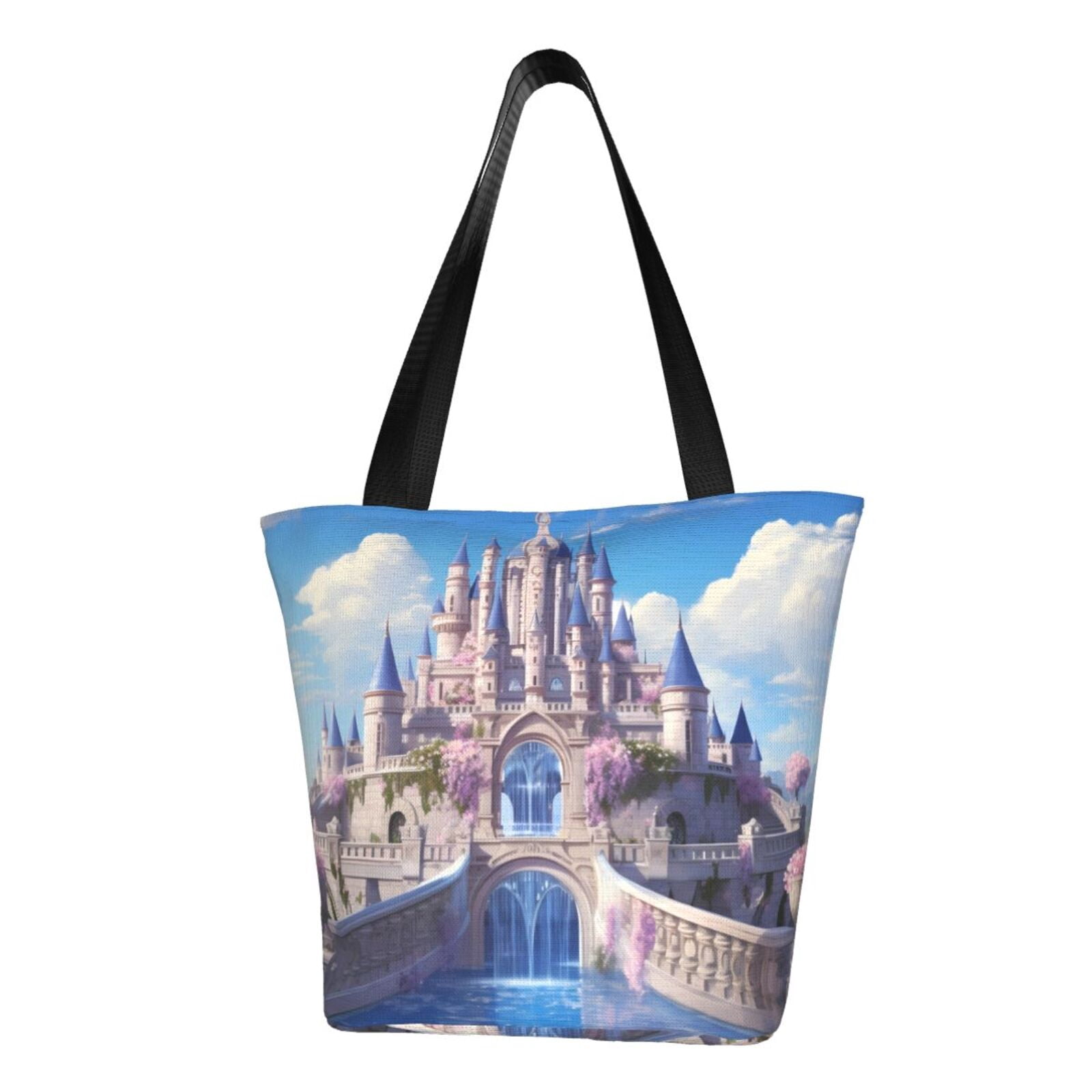 JUNZAN Majestic Fantasy Castle for Shoulder Bag for Women,Tote Bag With ...