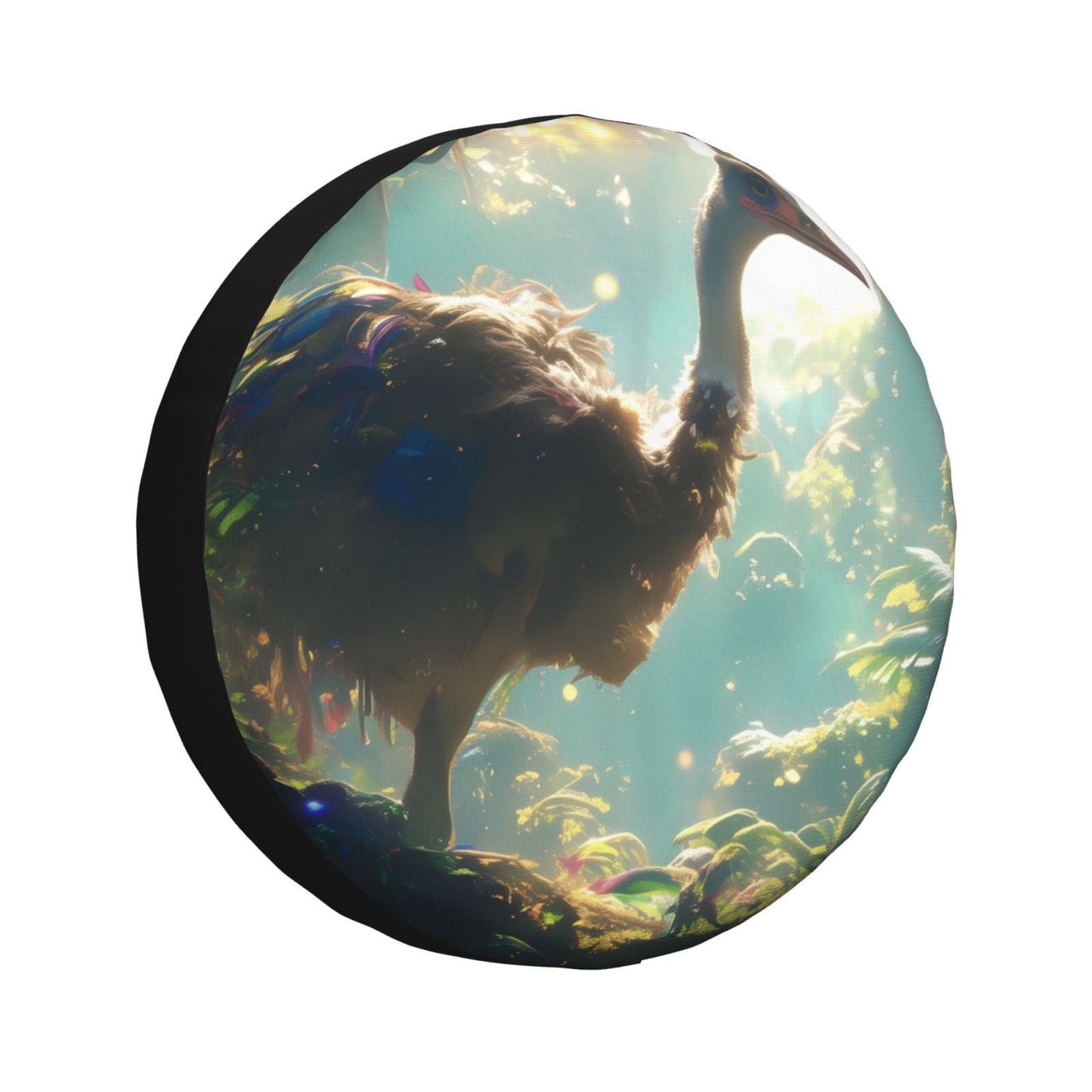 JUNZAN Majestic Ostrich In Forest Spare Tire Cover Wheel Protector for ...