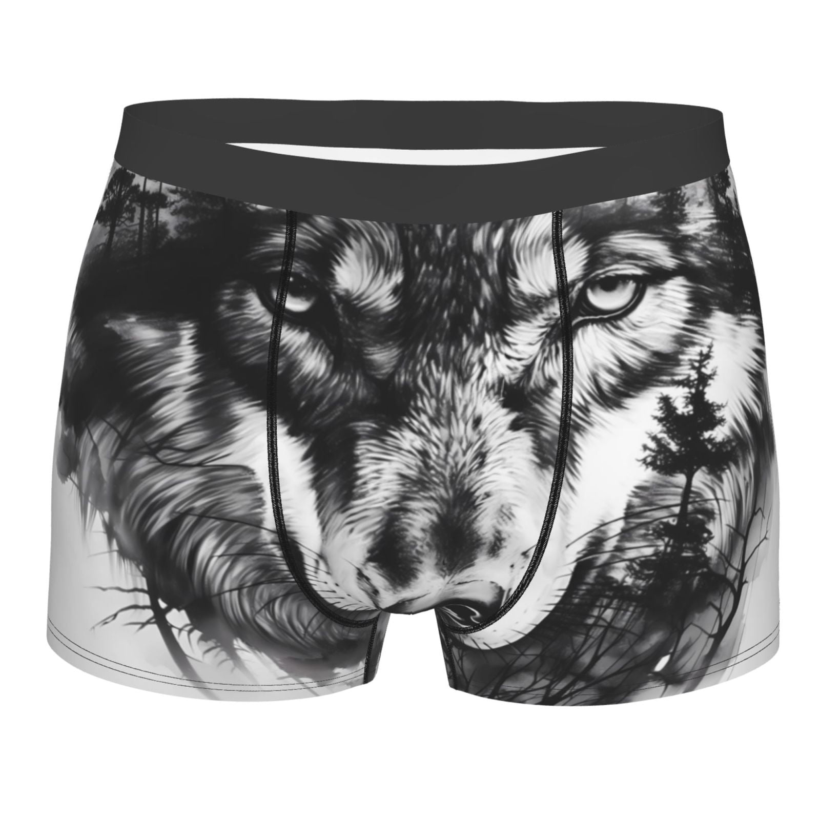 JUNZAN Majestic Wolf Landscape Mens Underwear Boxer Briefs for Men’s ...
