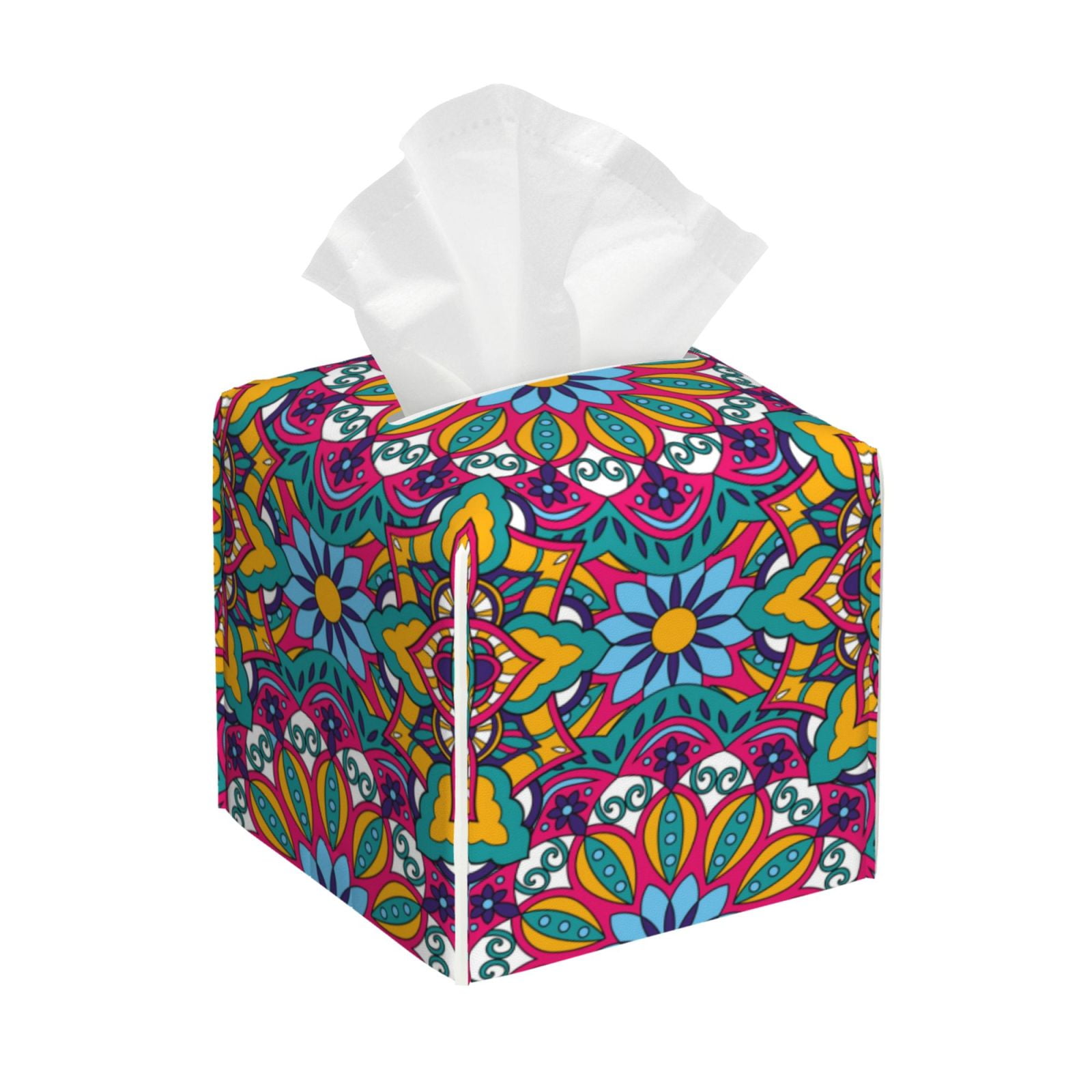 JUNZAN Mandala for Tissue Box Cover Holder, Square Facial Tissue Case ...