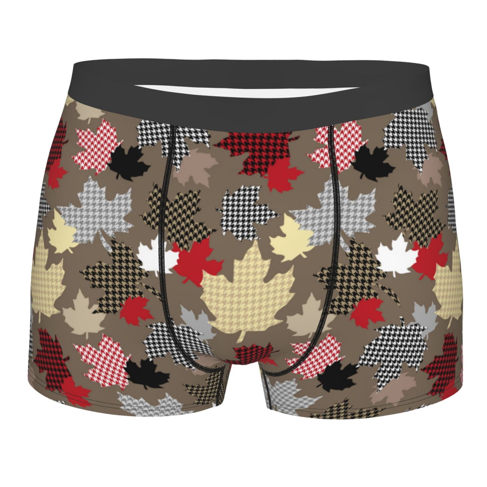 JUNZAN Maple colorful Mens Underwear Boxer Briefs for Men’s-Large ...