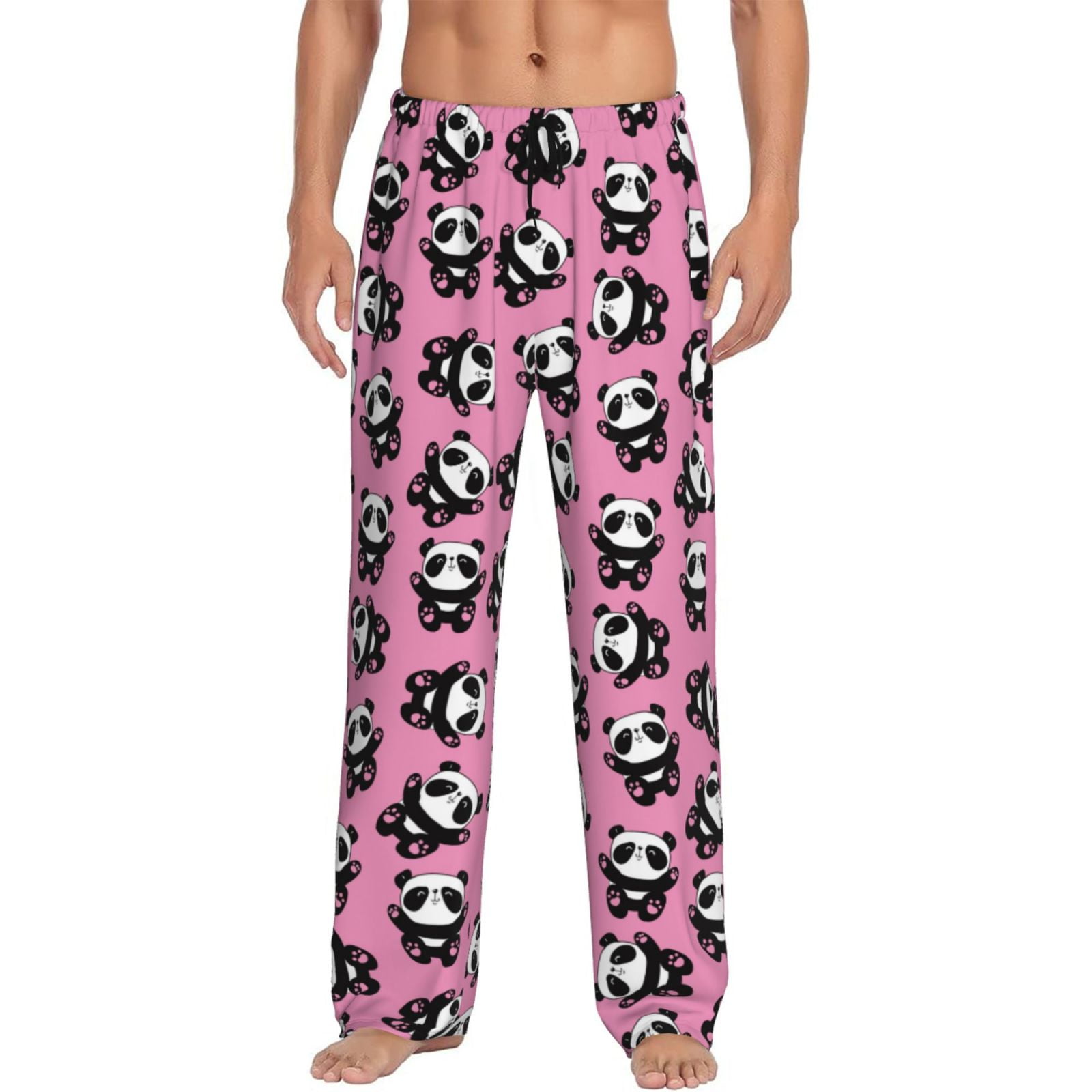 JUNZAN Men's Pajama Pants Cute Panda Sleepwear Pants PJ Bottoms ...