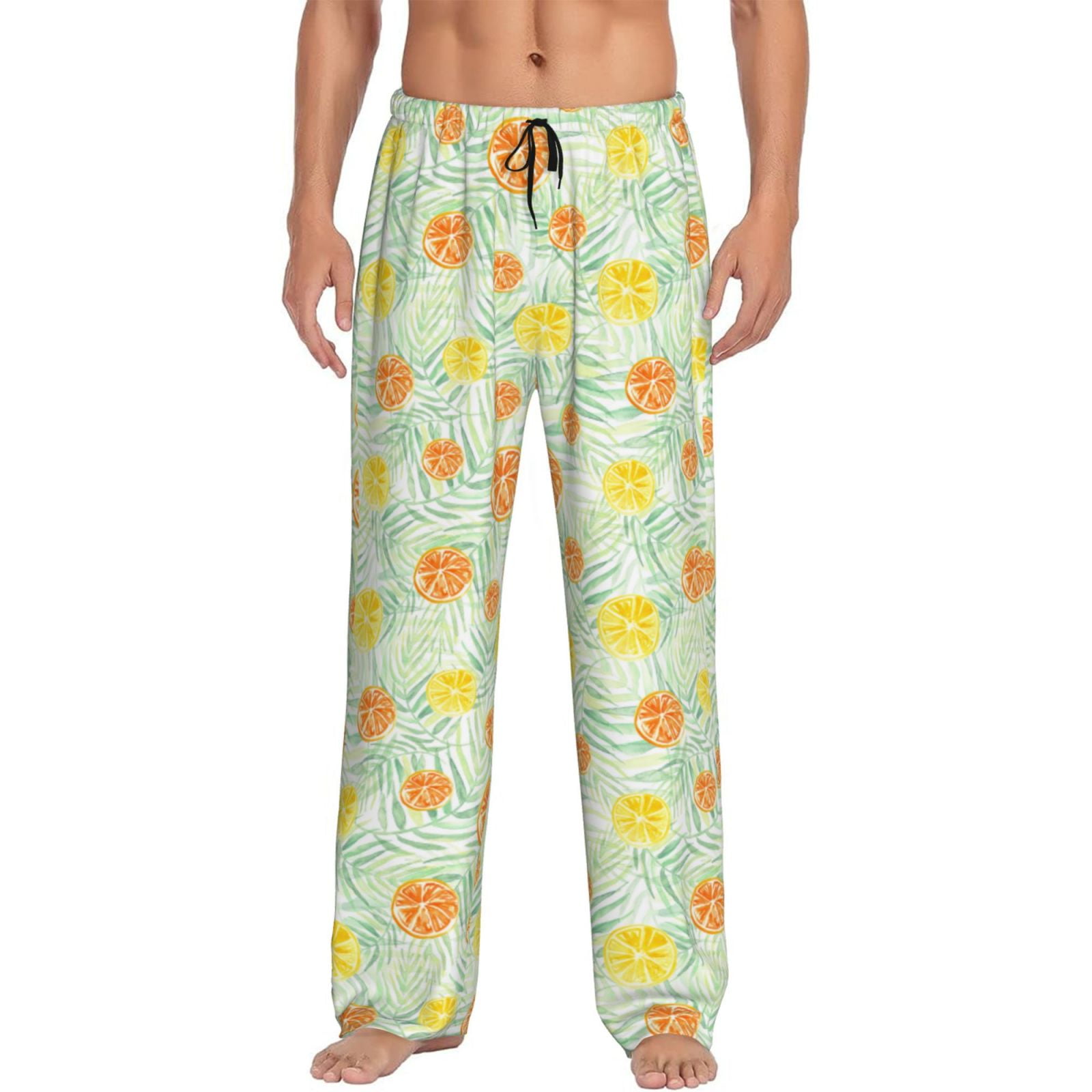 JUNZAN Men's Pajama Pants Tree Palms Lemon Sleepwear Pants PJ Bottoms ...