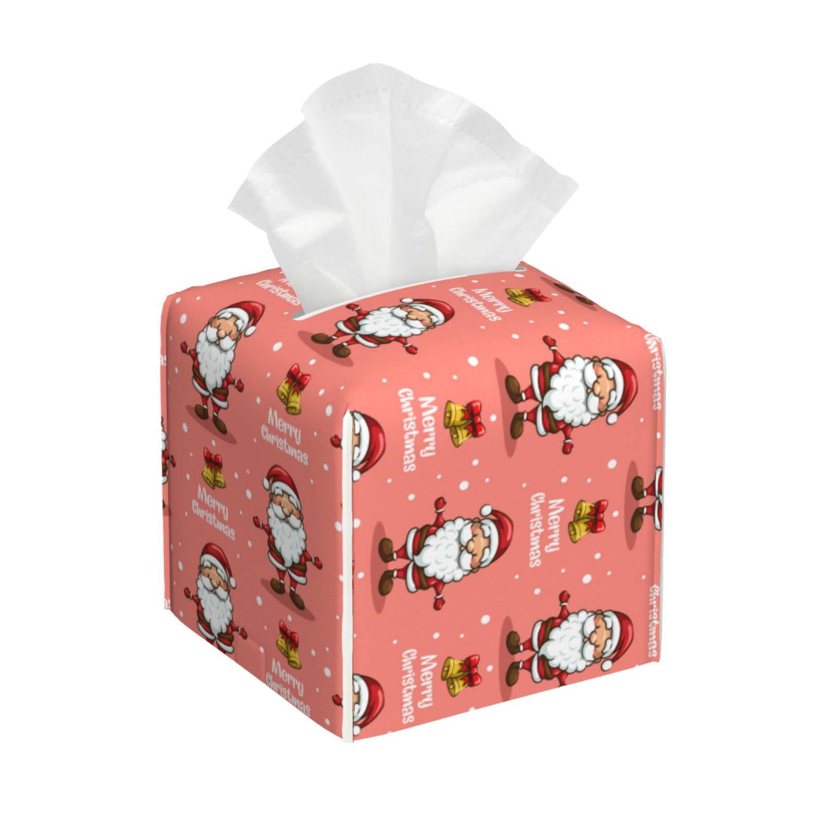JUNZAN Merry Christmas Santa Claus for Tissue Box Cover Holder, Square ...