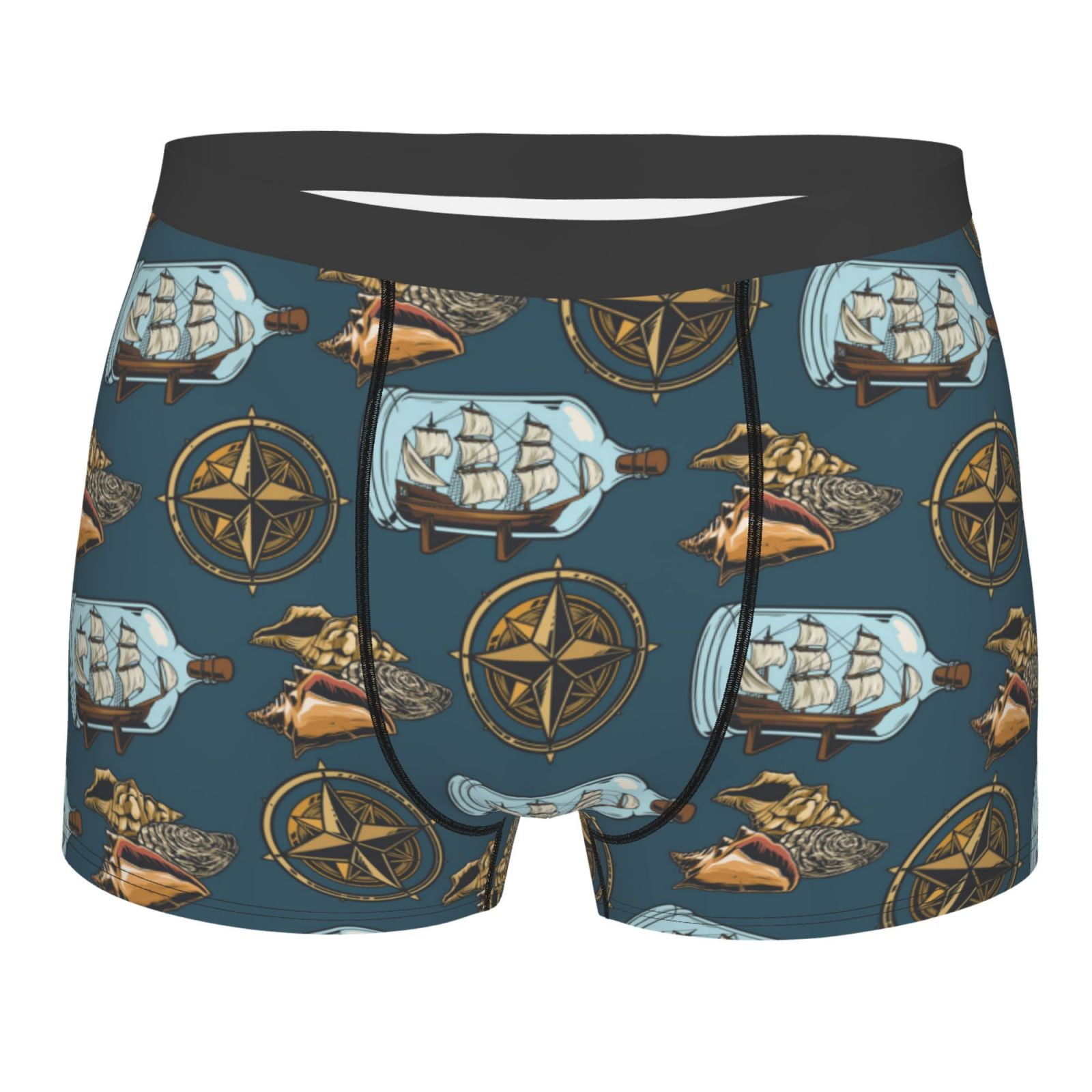 JUNZAN Miniature Ship In Bottle Mens Underwear Boxer Briefs for Men’s ...