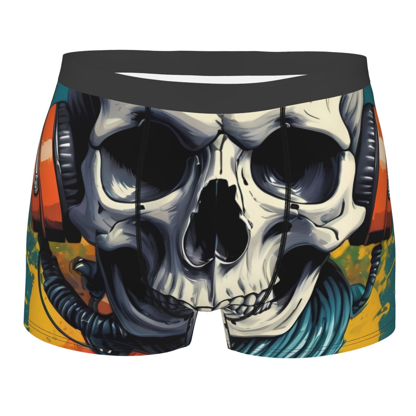 JUNZAN Modern Hip-Hop Skull Mens Underwear Boxer Briefs for Men’s ...