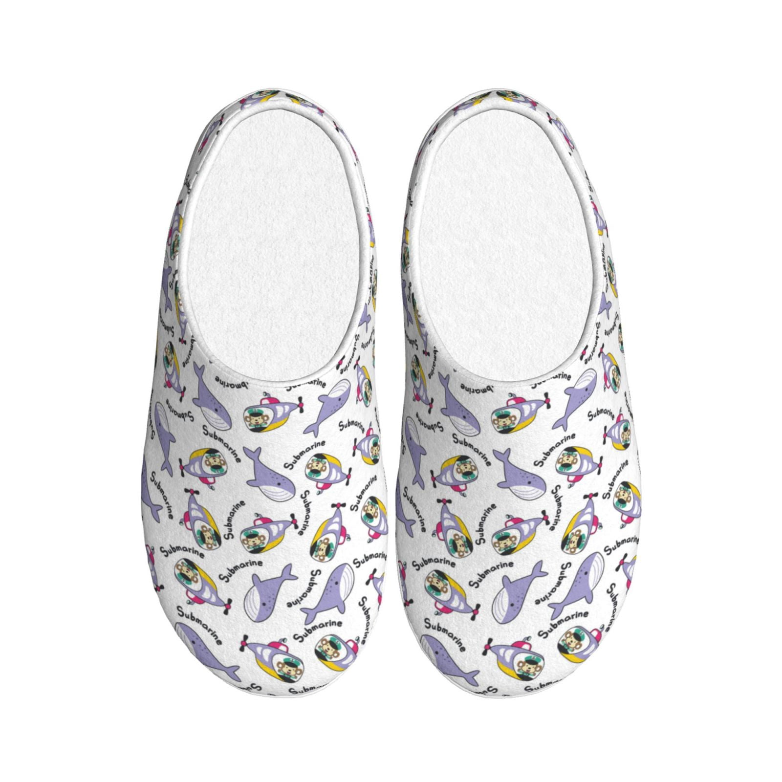 JUNZAN Monkey Submarine Captain Print Cozy Slippers for Men& Women ...
