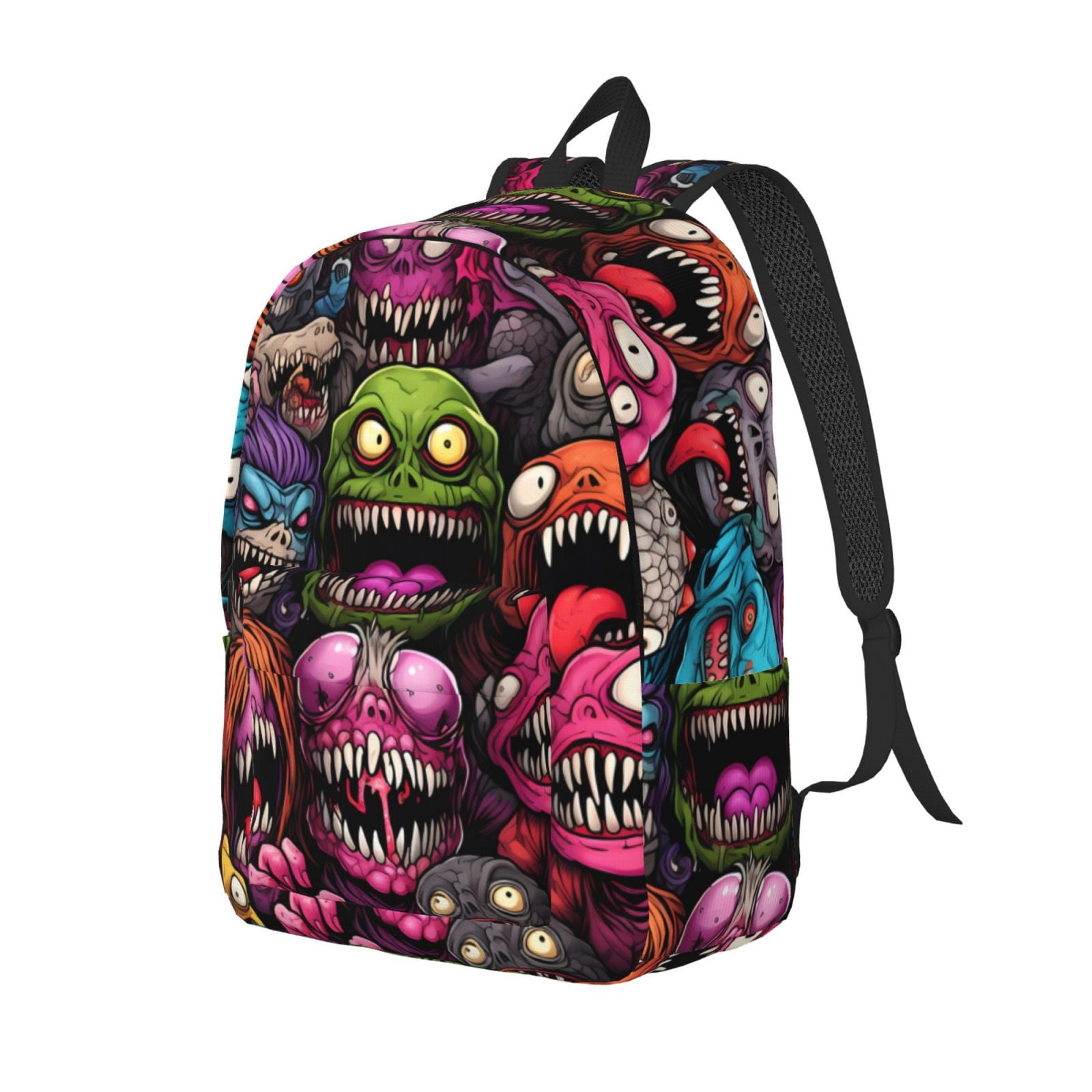 JUNZAN Monstrous Cartoon Characters Pattern Travel Laptop Backpack for ...