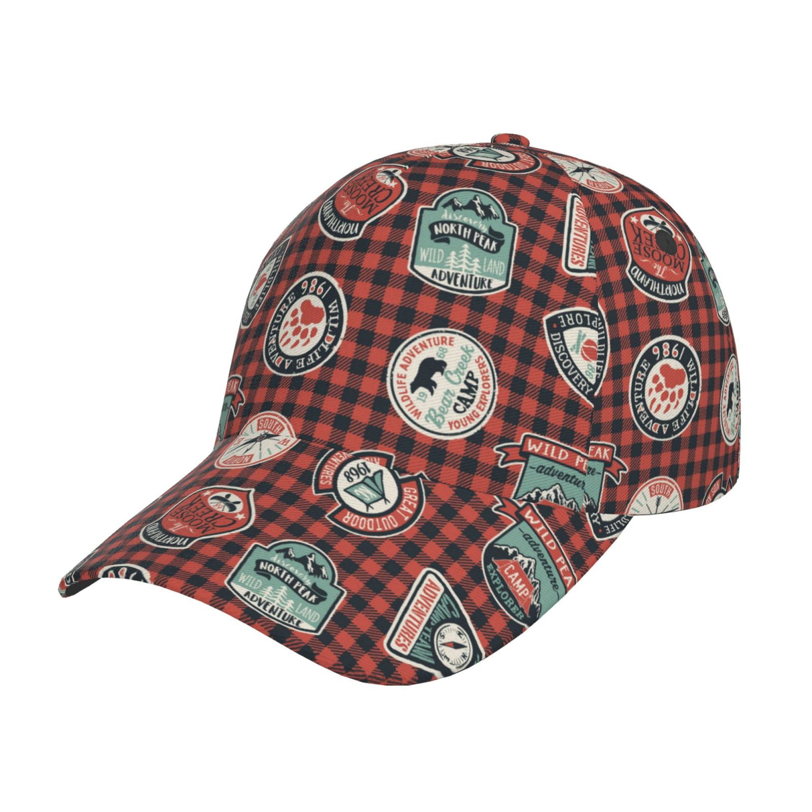 JUNZAN Mountain Adventure Badges Print Baseball Cap,Unisex Sports Cap ...