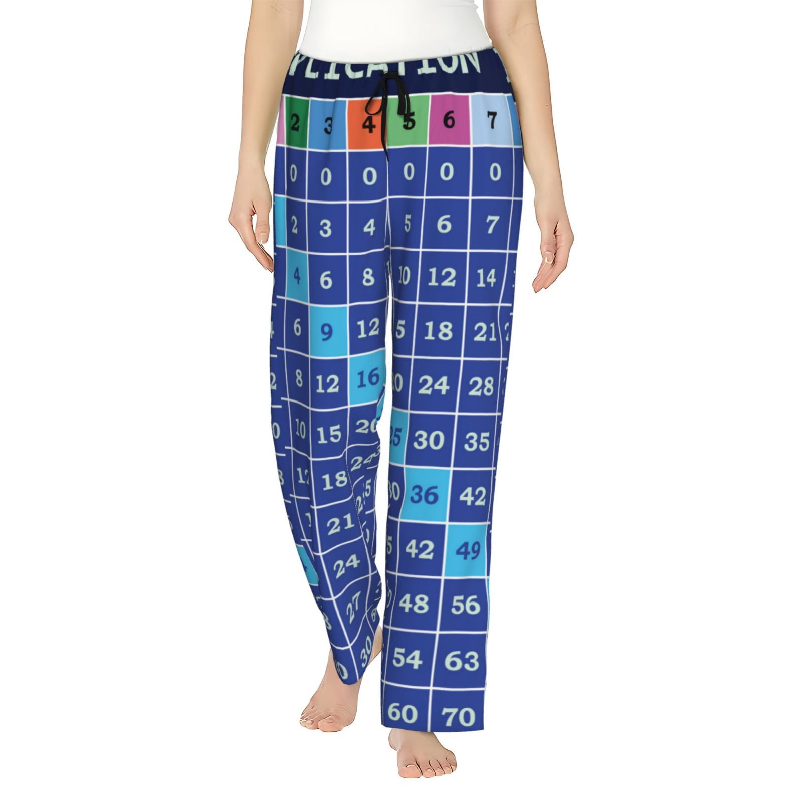 JUNZAN Multiplication Table Women's Pajama Pants Drawstring Comfy Sleep ...