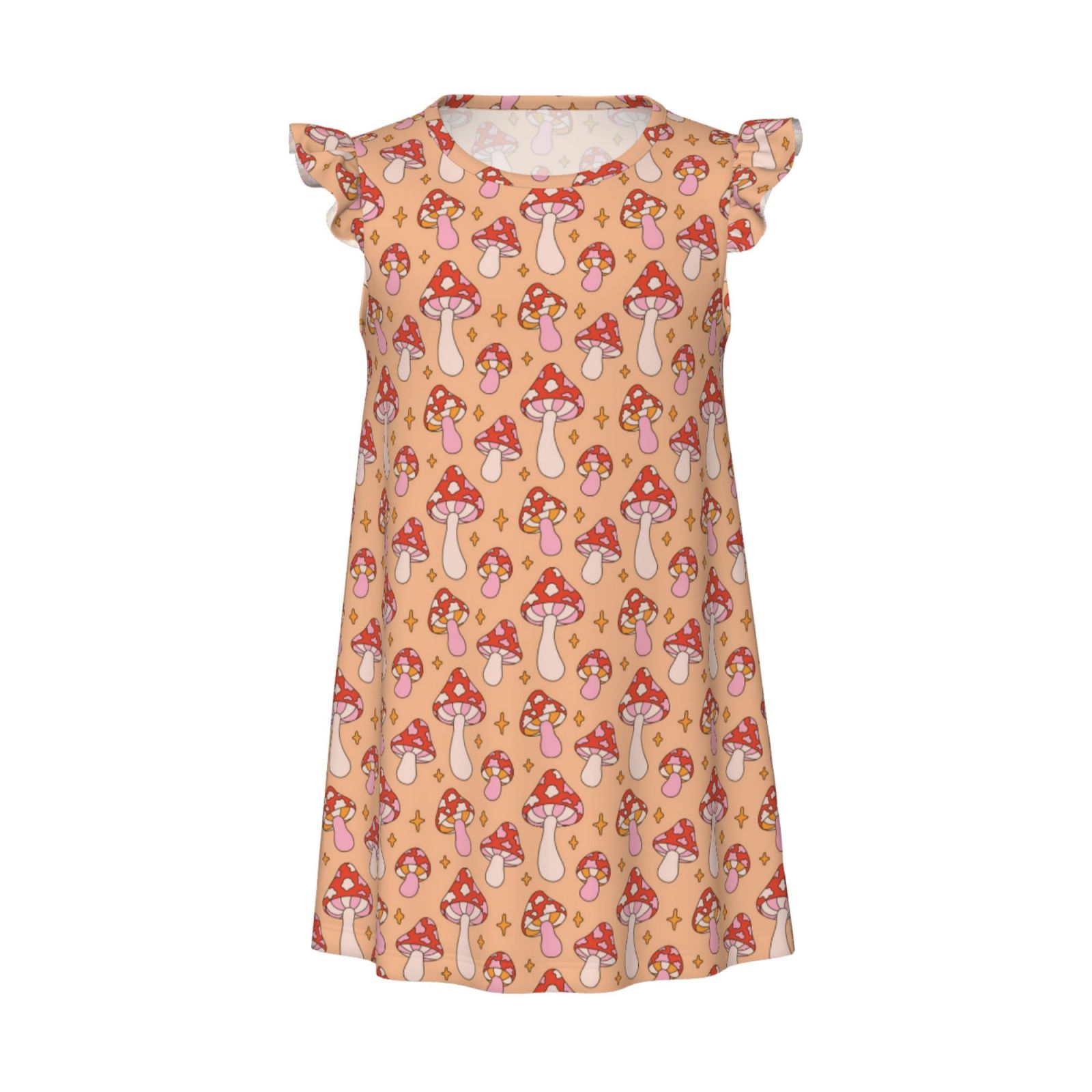 JUNZAN Mushroom Print Girls Nightgown Pajamas - Soft Toddler Sleepwear ...