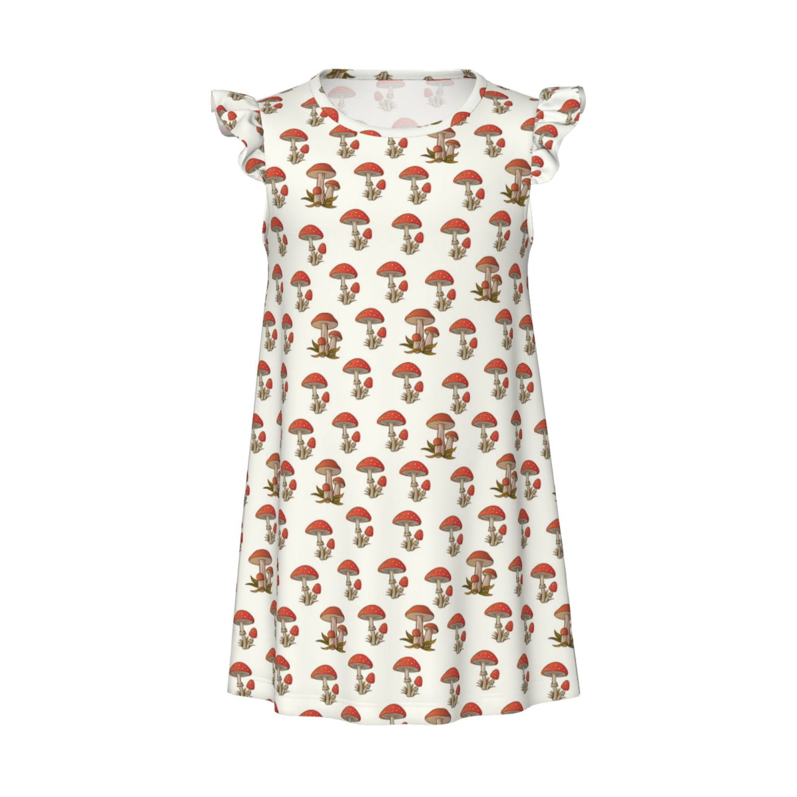 JUNZAN Mushroom Print Girls Nightgown Pajamas - Soft Toddler Sleepwear ...
