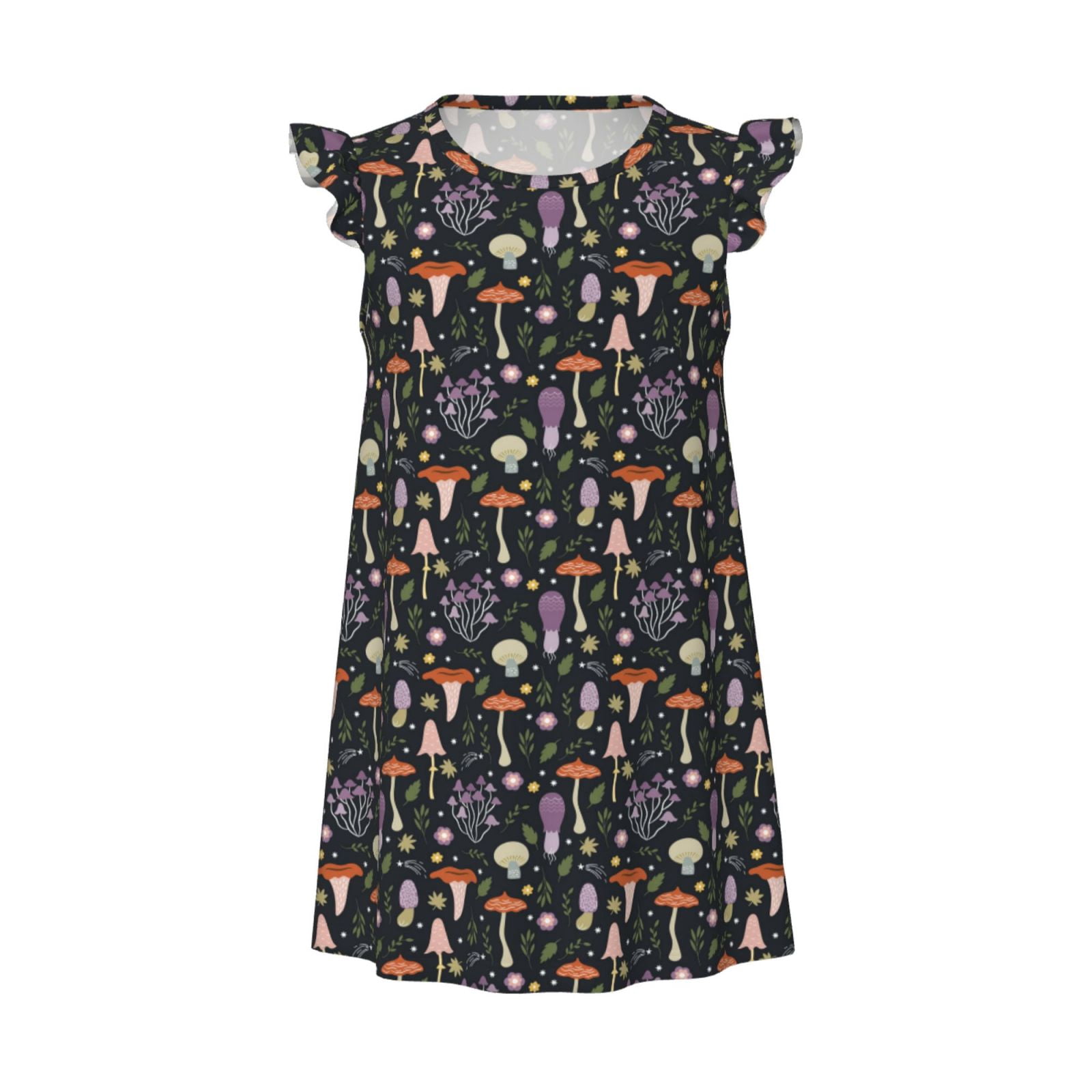 JUNZAN Mushroom Print Girls Nightgown Pajamas - Soft Toddler Sleepwear ...